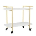Martha Stewart Liam 2-Tier Mobile Office Storage Cart, White/Polished ...