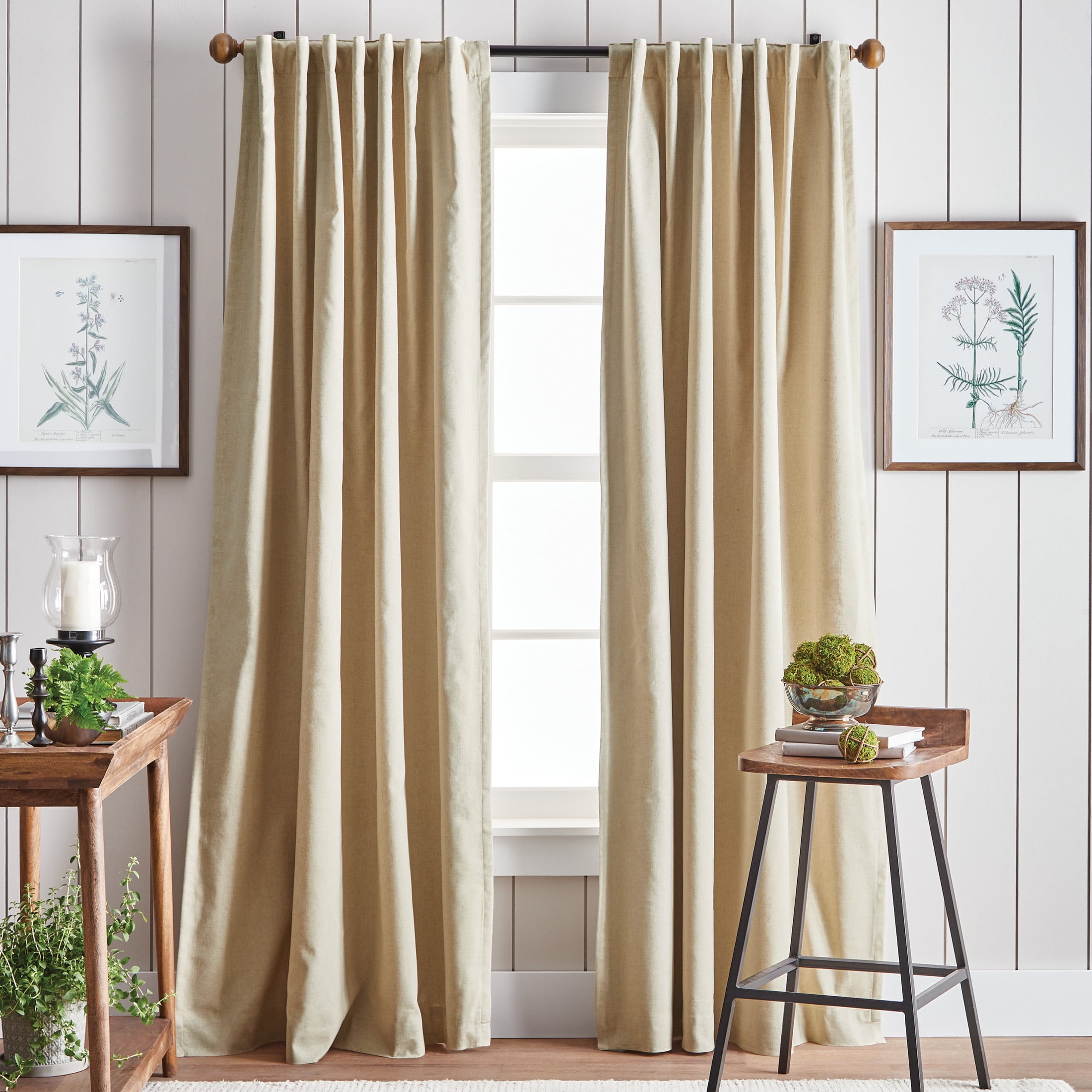 Martha Stewart Lido Curtain Panel Pair, Linen, Back Tab, Blackout ...