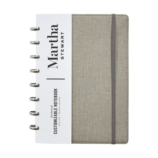 Martha Stewart Junior Discbound Notebook with Pocket, Ivory Pages, Soft ...