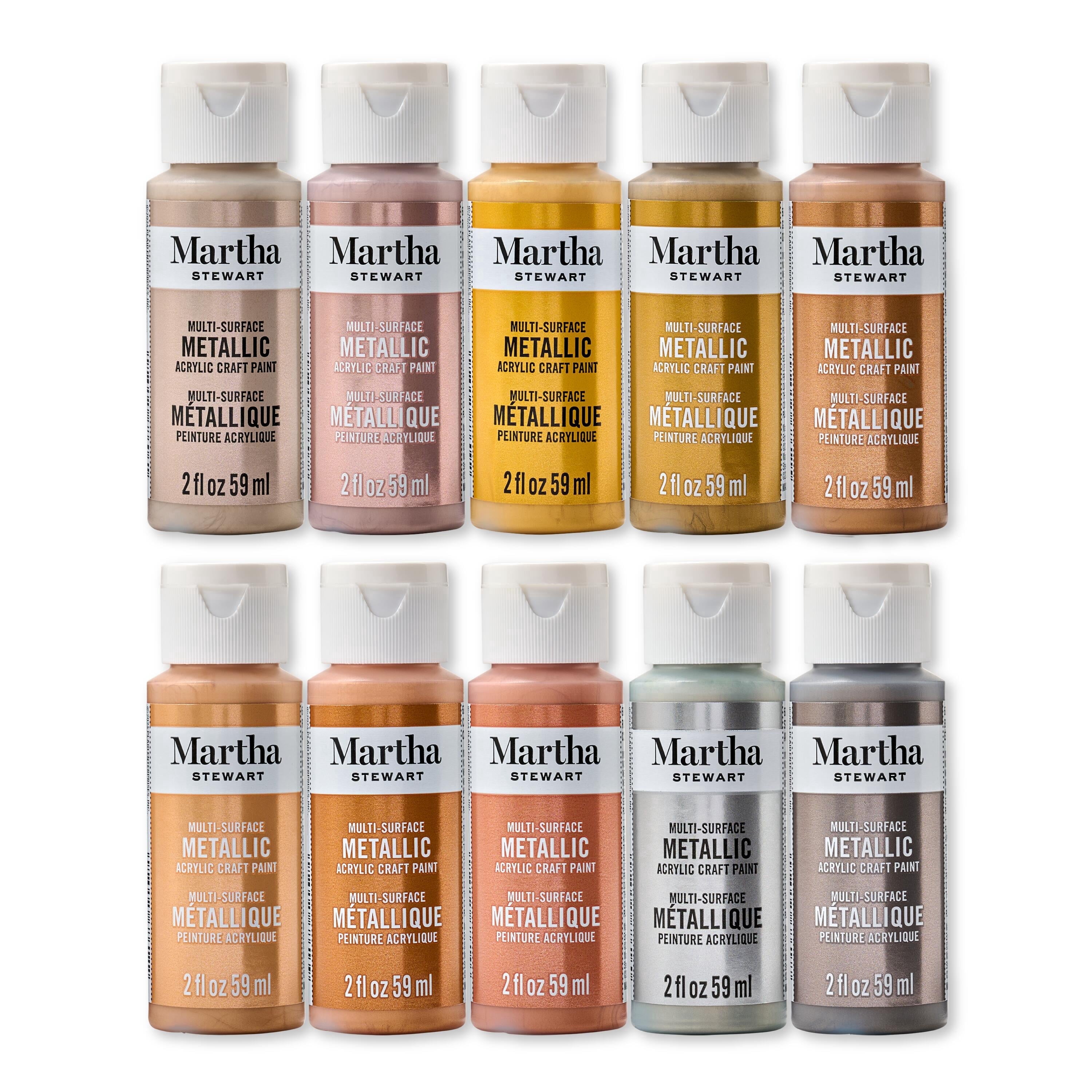 Martha Stewart Multi-Surface Specialty 10 pc Paint Set, Mixed Metals ...