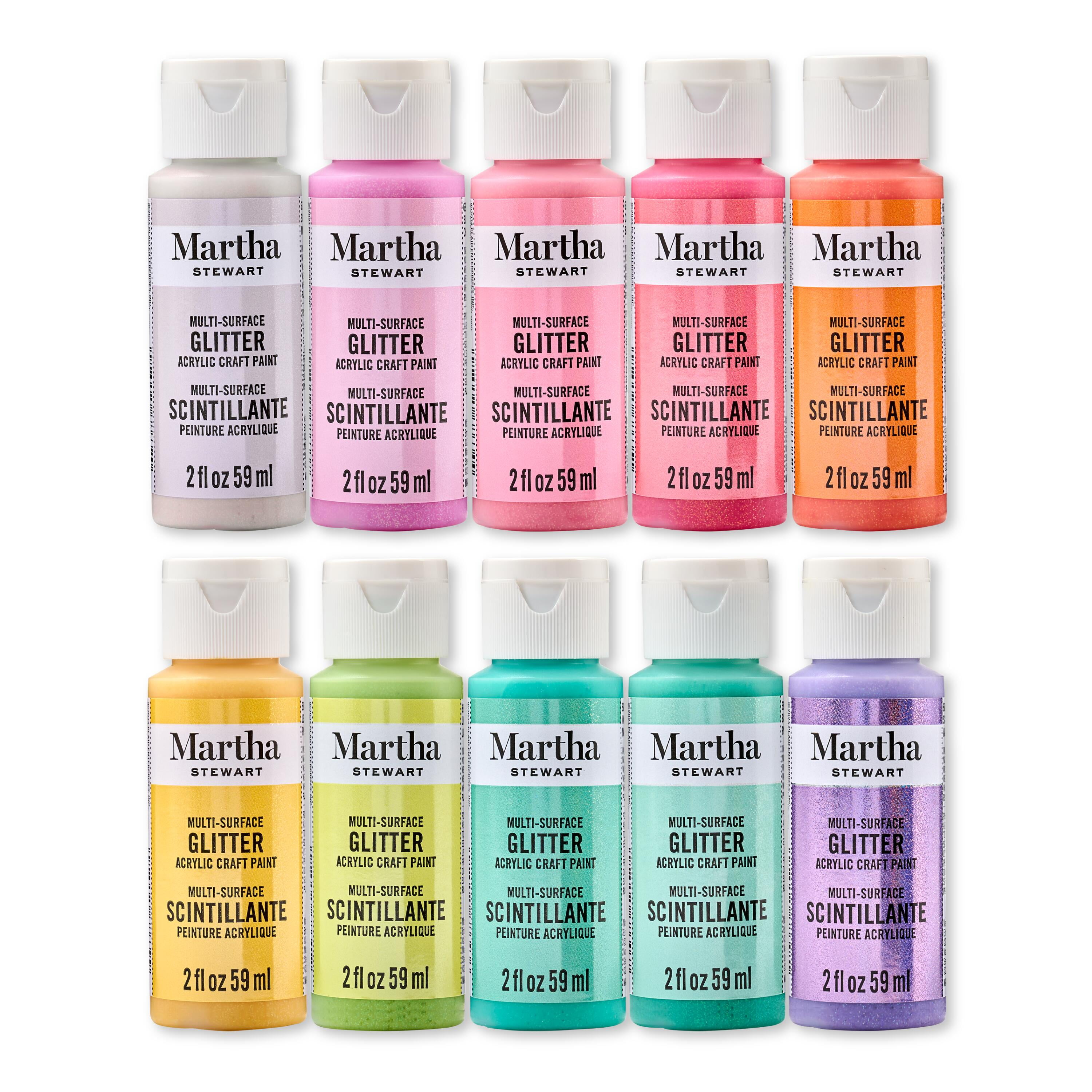 Martha Stewart Multi-Surface Specialty 10 pc Paint Set, Rainbow Sparkle ...