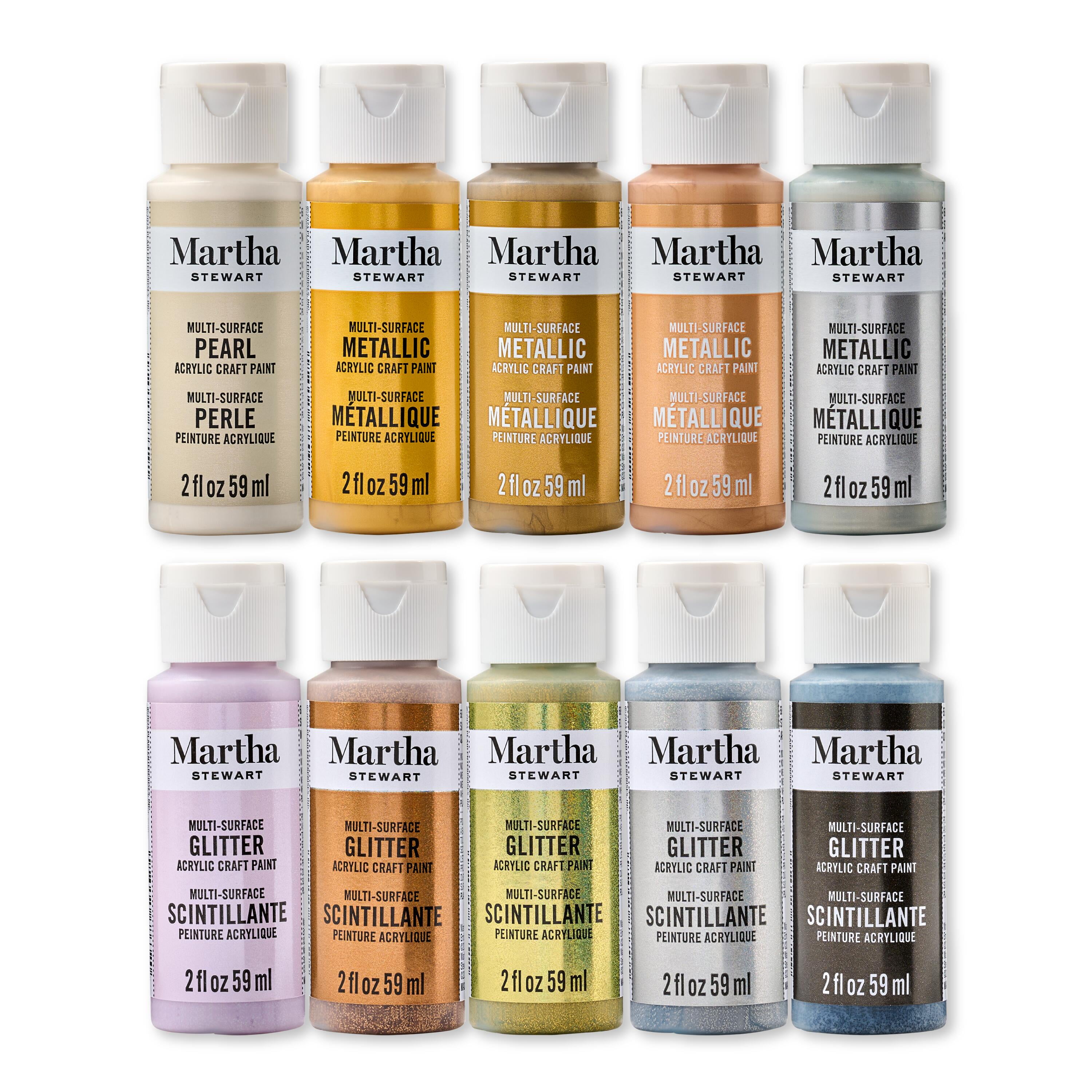 Martha Stewart Multi-Surface Specialty 10 pc Paint Set, Rare Metals ...