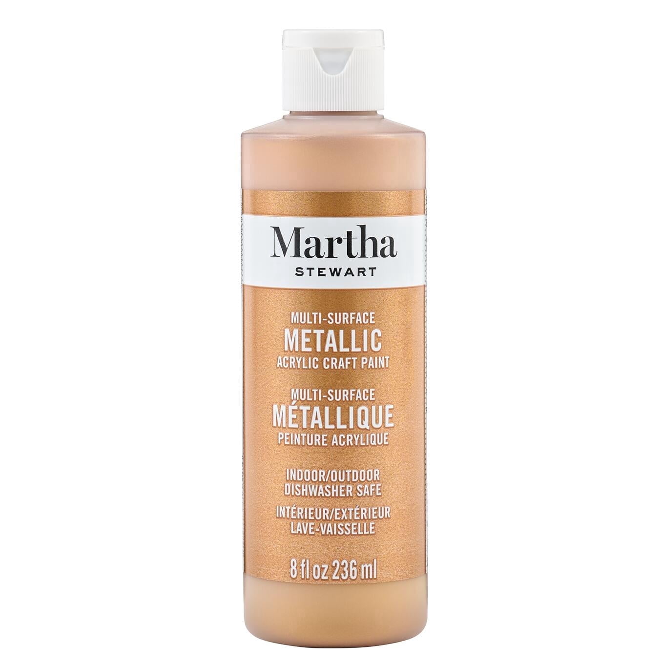 Martha Stewart Multi-Surface Acrylic Craft Paint, Metallic Finish ...