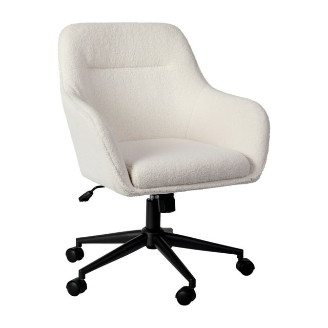 Martha Stewart Rayna Upholstered Office Chair in White/Oil Rubbed ...