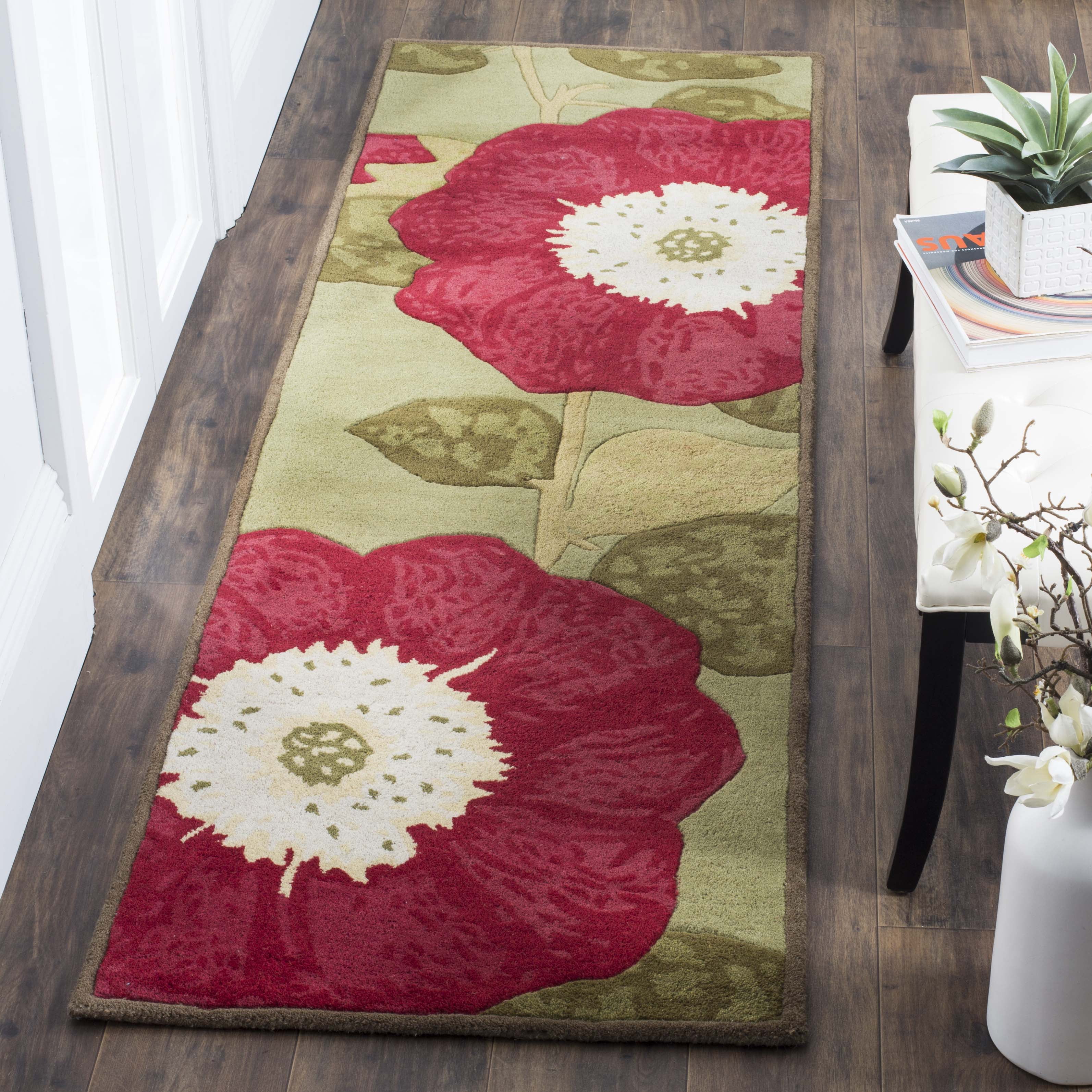 Martha Stewart Red Rose Floral Area Rug - Walmart.com