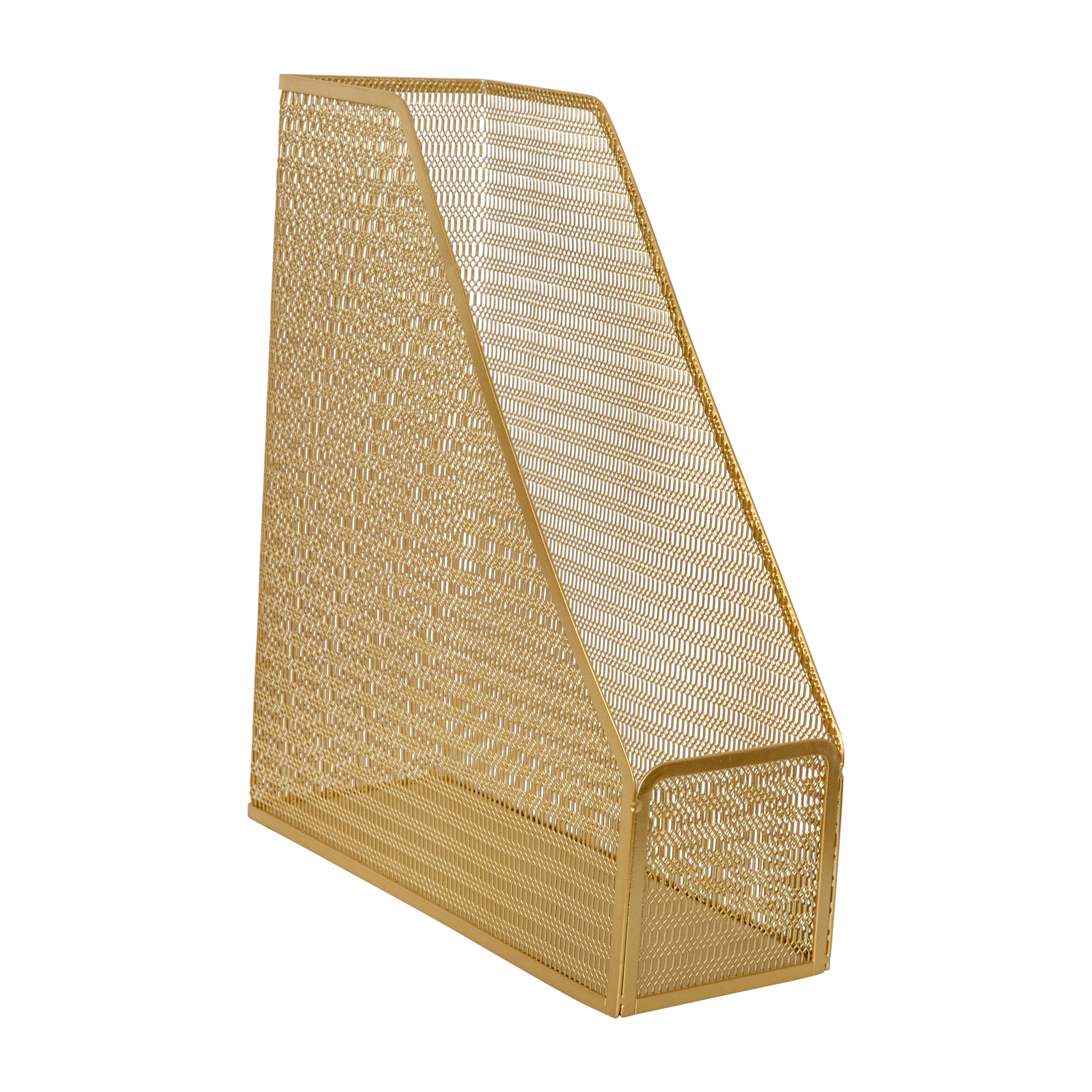 Martha Stewart Ryder Gold Mesh Metal Single Slot Magazine File Holder ...