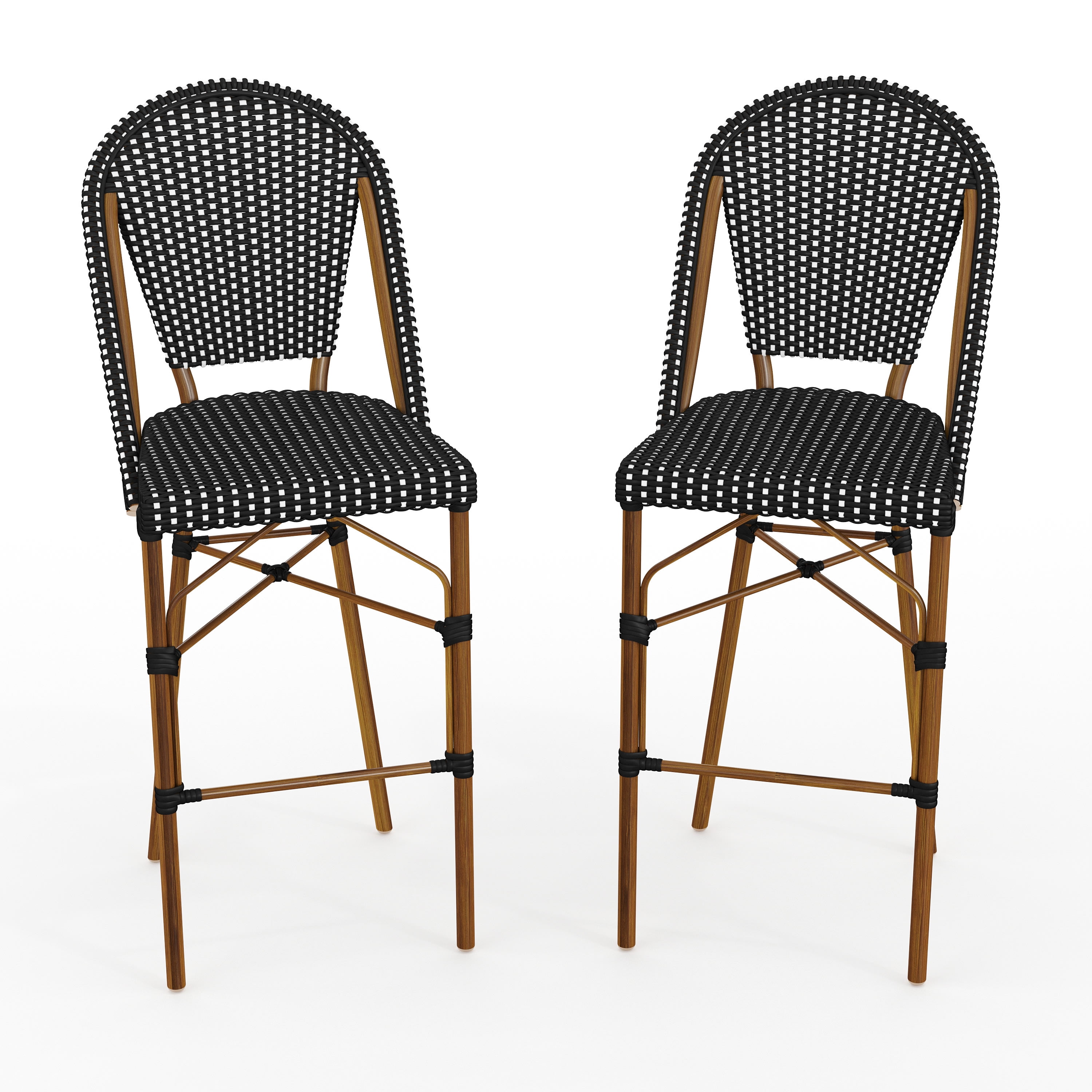 Martha Stewart Set of 2 Indoor-Outdoor Stackable Bistro Bar Stools with ...