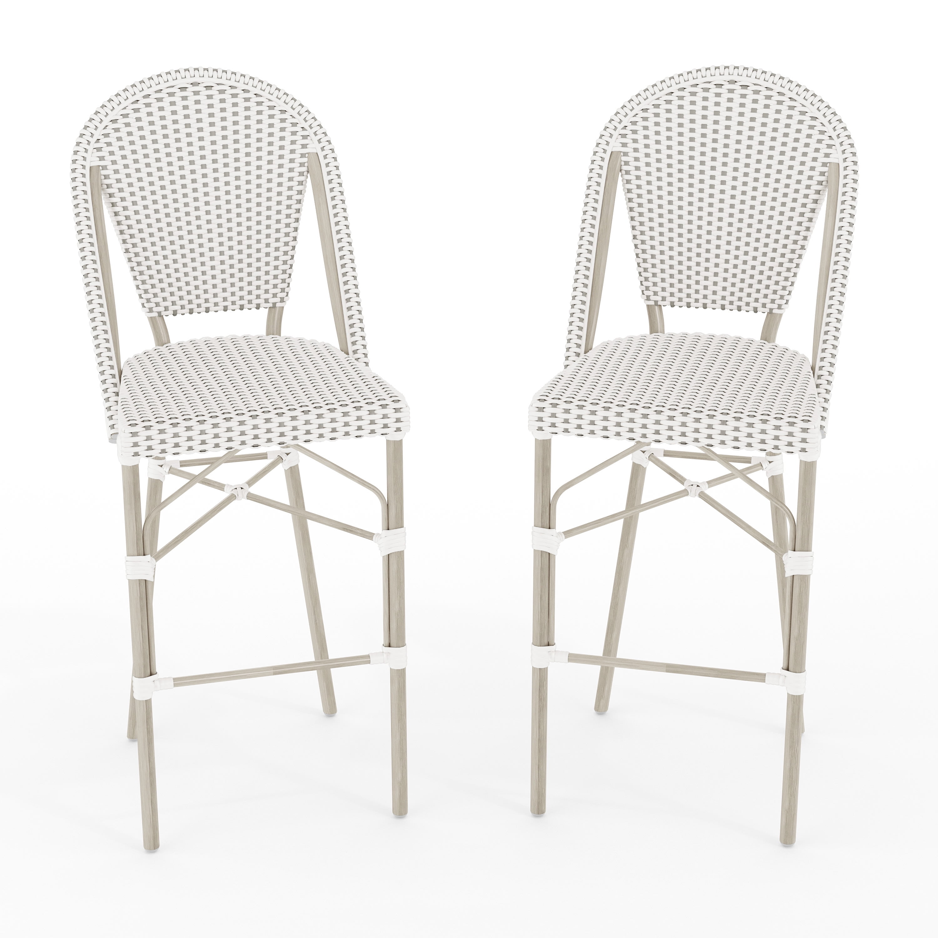 Martha Stewart Set of 2 Indoor-Outdoor Stackable Bistro Bar Stools with ...