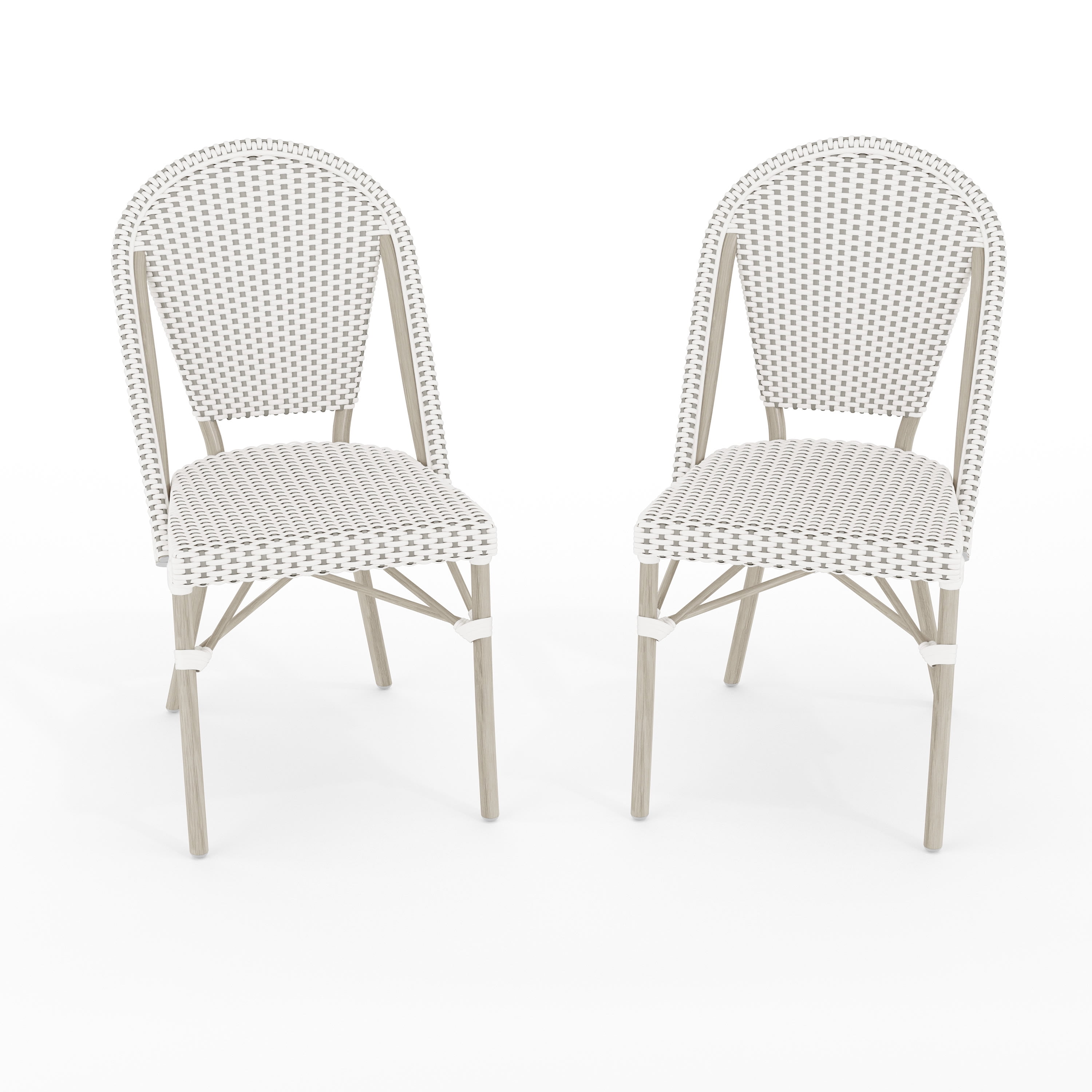 Martha Stewart Set of 2 Indoor-Outdoor Stackable Bistro Chairs with ...