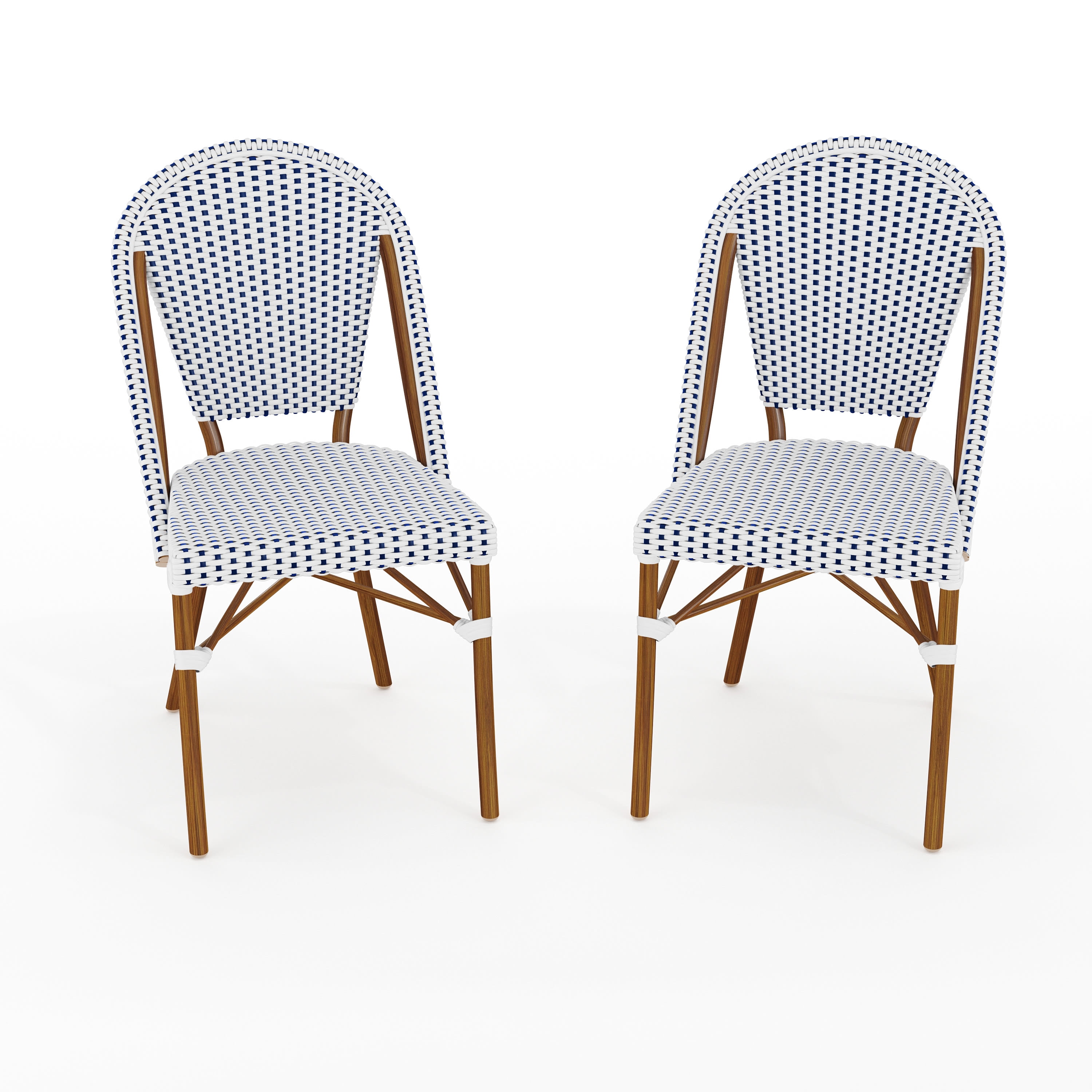 Martha Stewart Set of 2 Indoor-Outdoor Stackable Bistro Chairs with ...