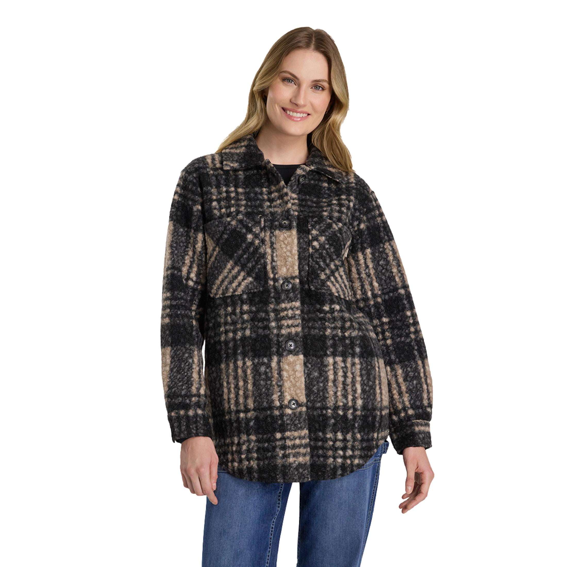 Martha Stewart Women’s Garden Shacket – Cozy Fleece Button-Front Shirt ...