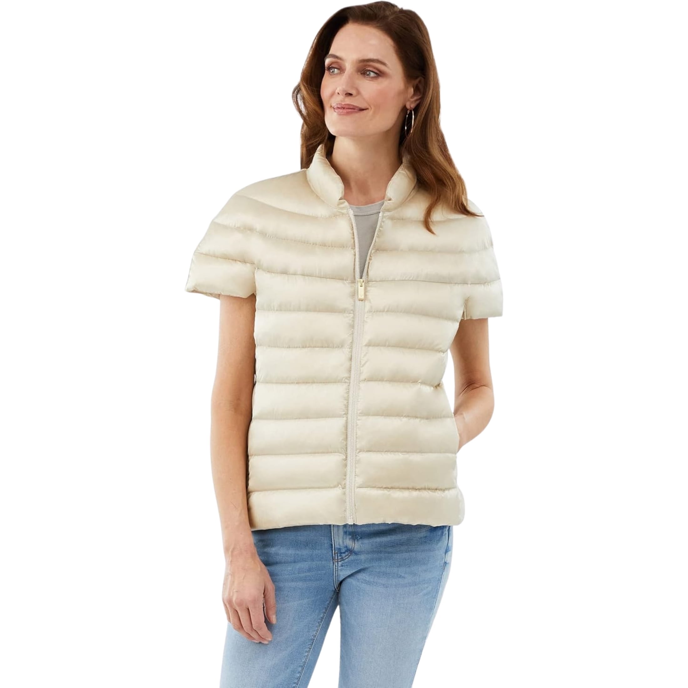 Martha Stewart Women's Short Sleeve Quilted Down Puffer Vest - Walmart.com