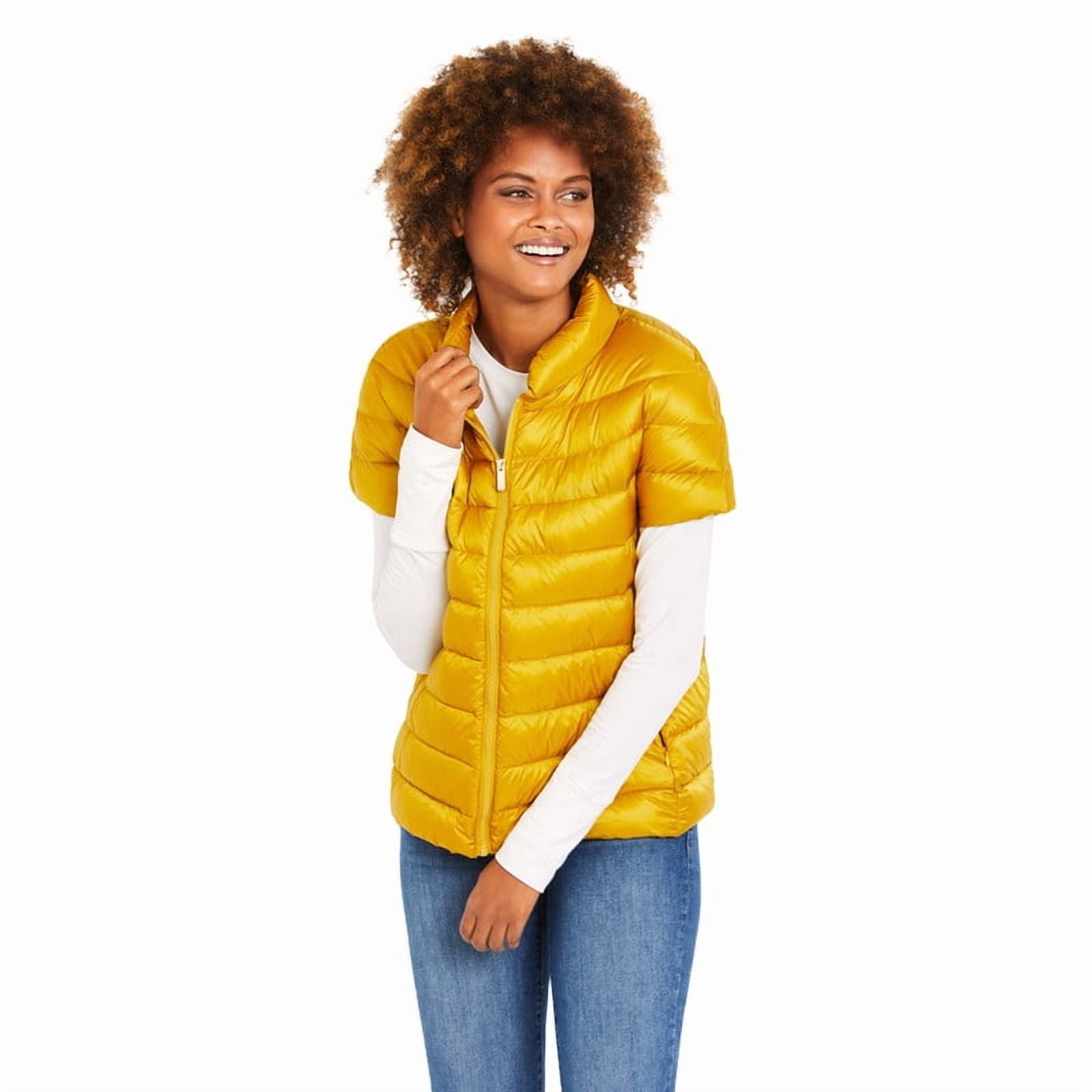 Martha Stewart Women's Short Sleeve Quilted Down Puffer Vest - Walmart.com