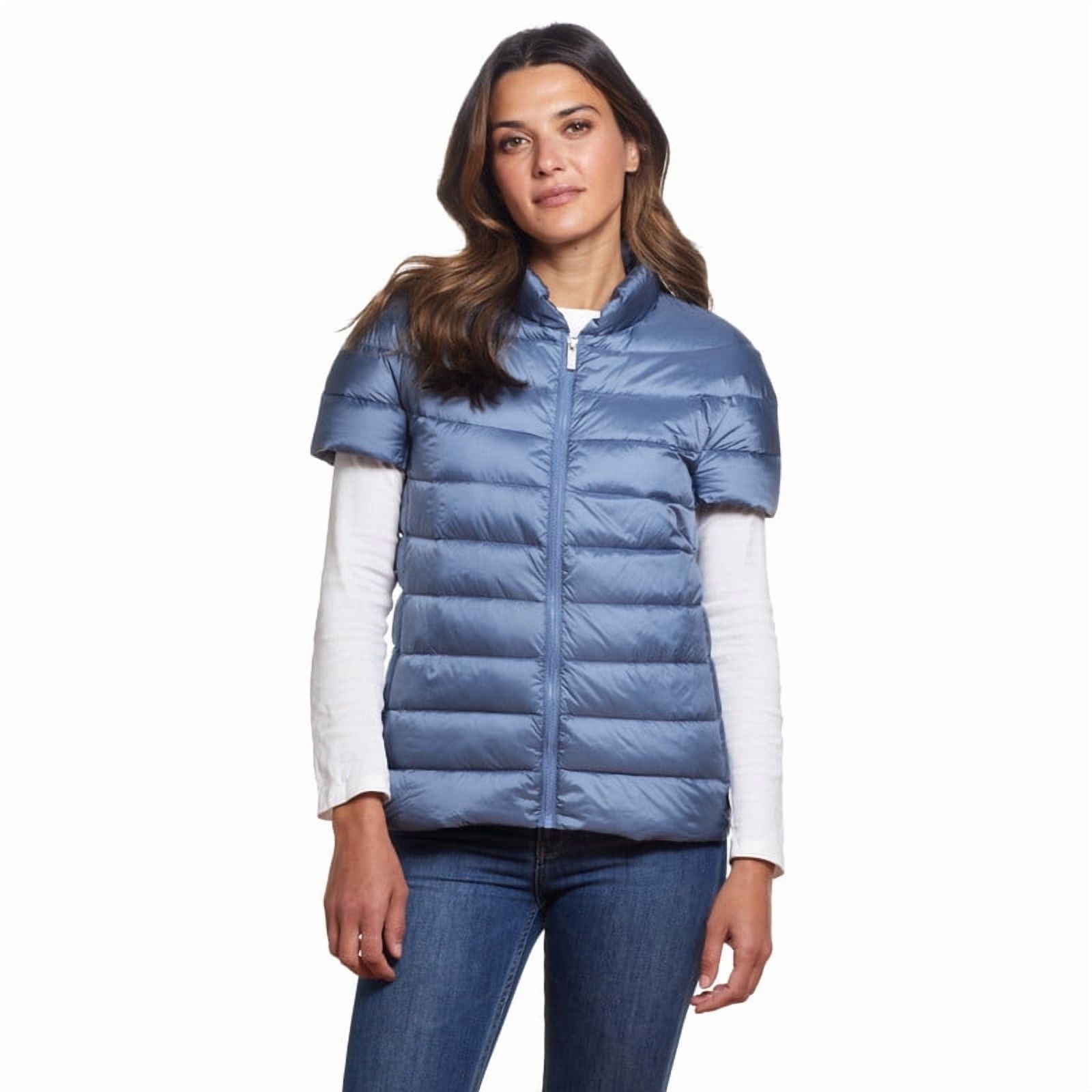 Martha Stewart Women's Short Sleeve Quilted Down Puffer Vest - Walmart.com
