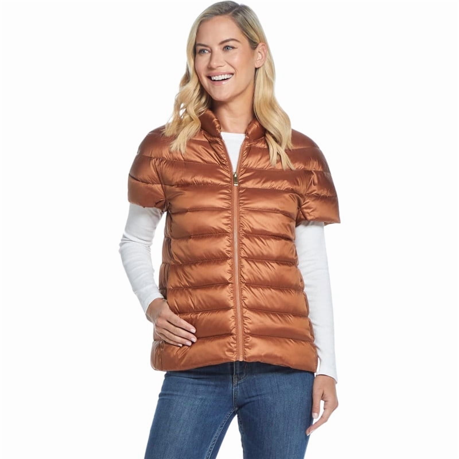 Martha Stewart Women's Short Sleeve Quilted Down Puffer Vest - Walmart.com