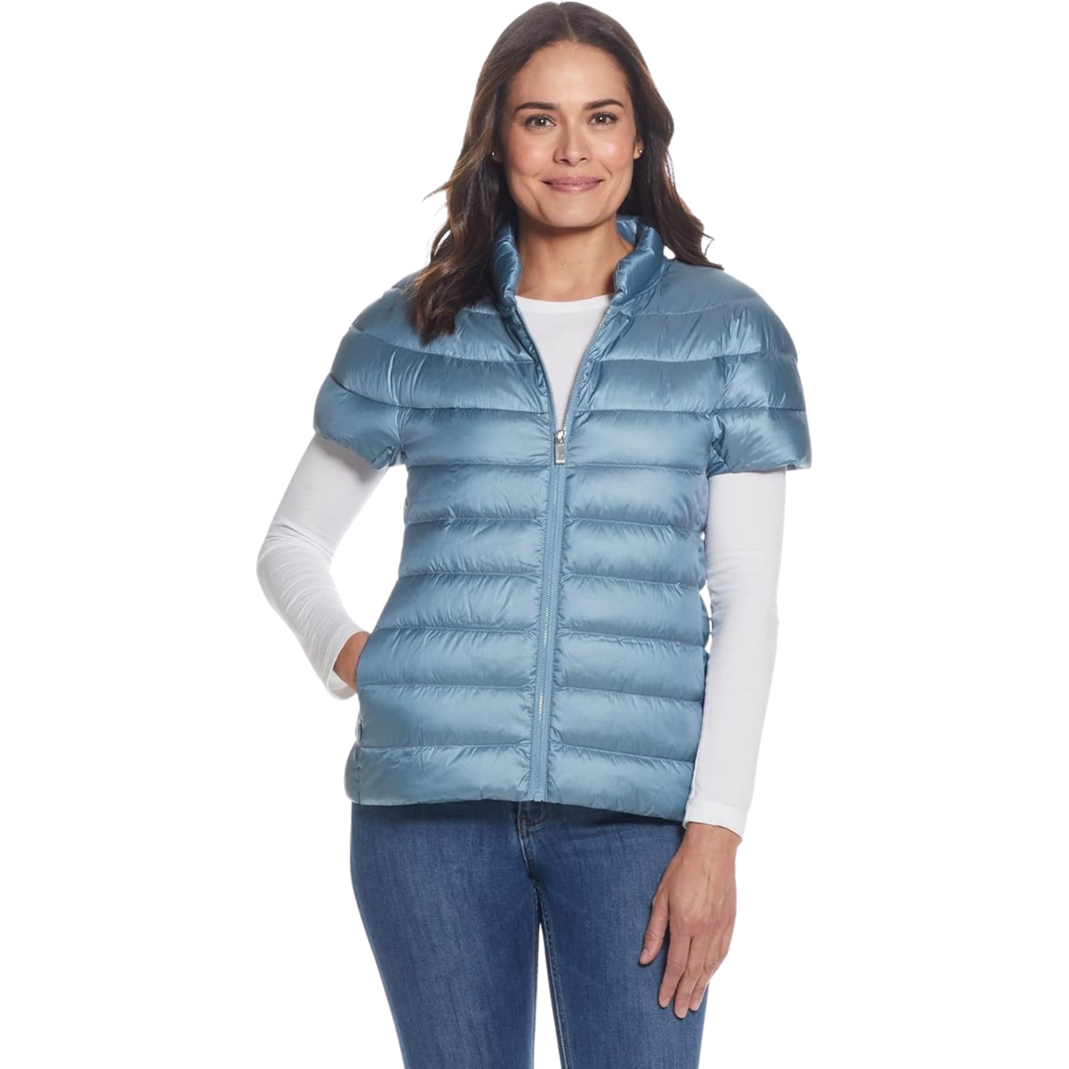 Martha Stewart Women's Short Sleeve Quilted Down Puffer Vest - Walmart.com