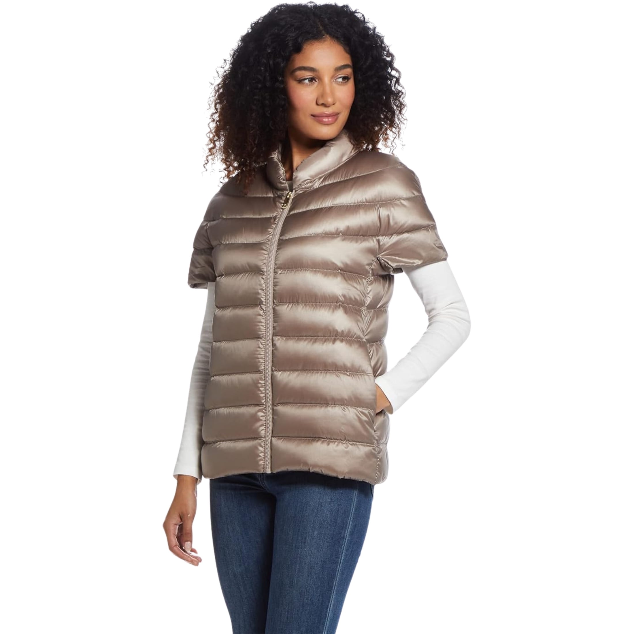 Martha Stewart Women's Short Sleeve Quilted Down Puffer Vest - Walmart.com