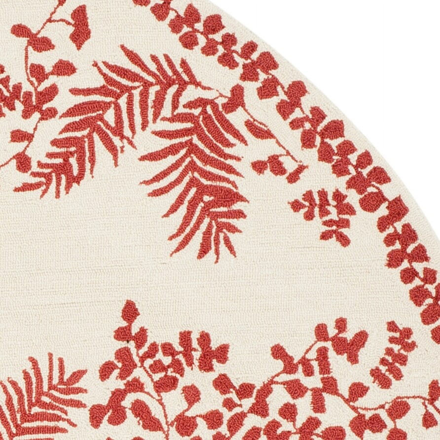 Martha Stewart by Fern Row Wool Rug Red/Dahlia 6' x 6' Round Handmade 6 ...