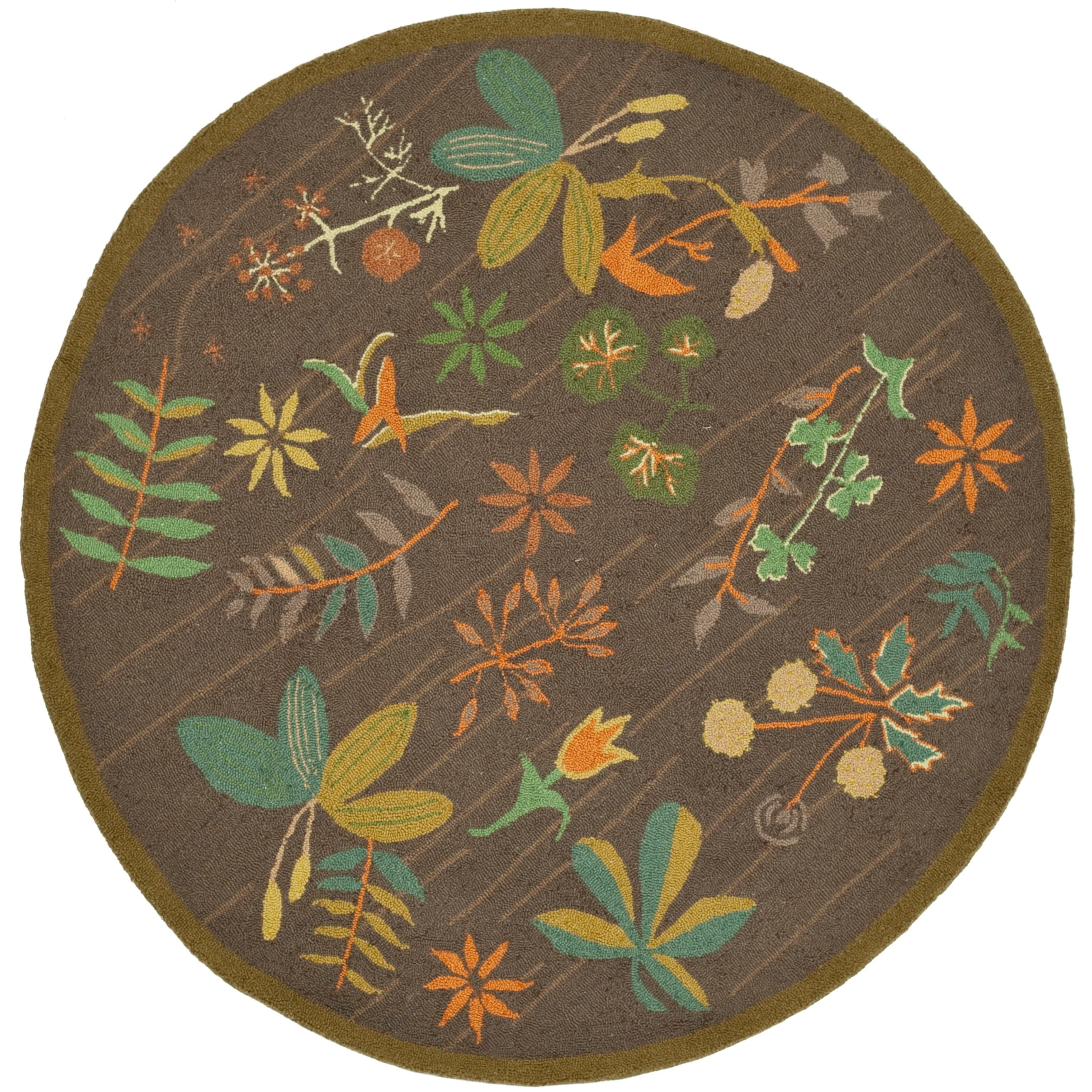 Martha Stewart by Grove Foliage Wool Rug Twig 6' x 6' Round 6' Round ...