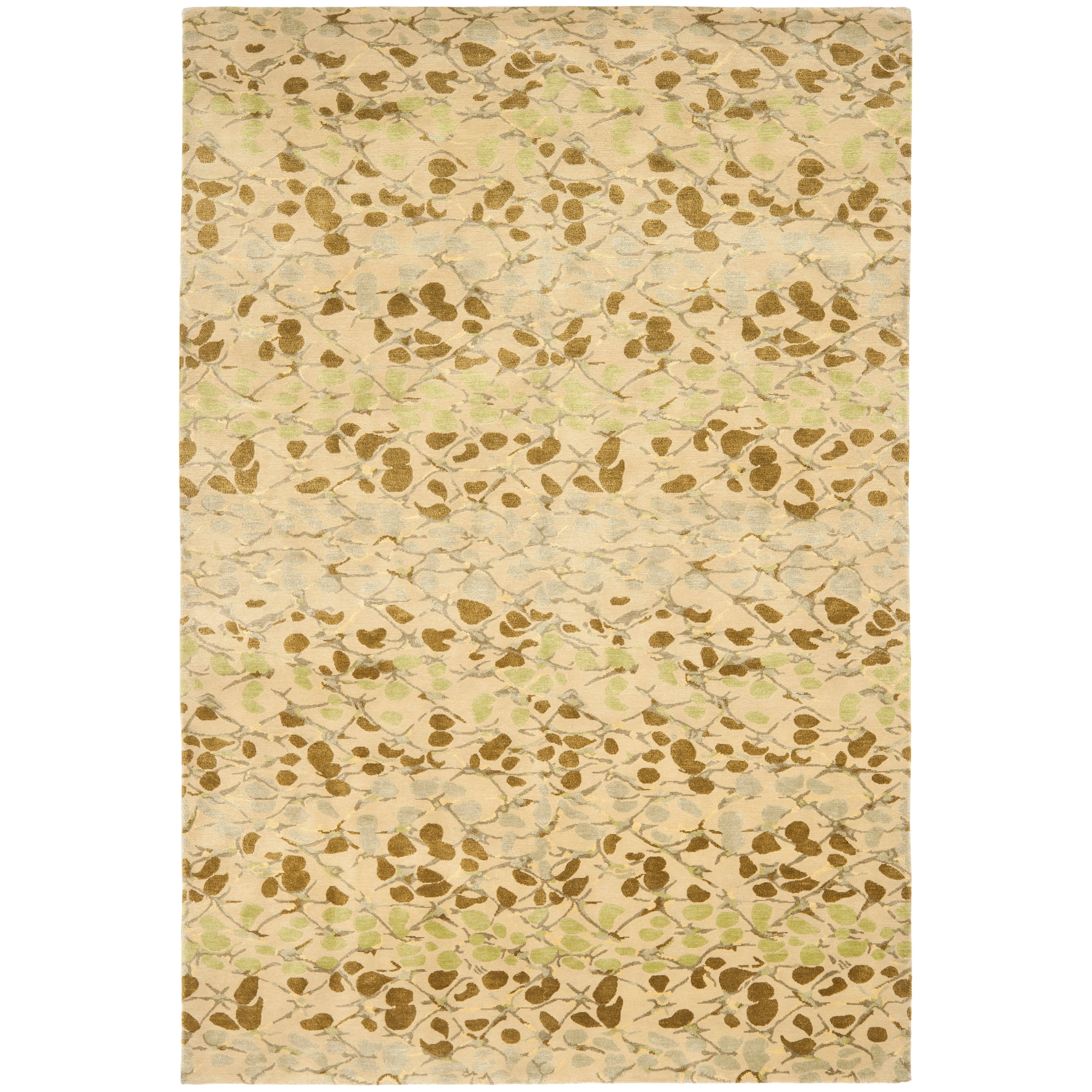 Martha Stewart by Handmade Trellis Silk/ Wool Rug Sprout Green 6' x 9 ...