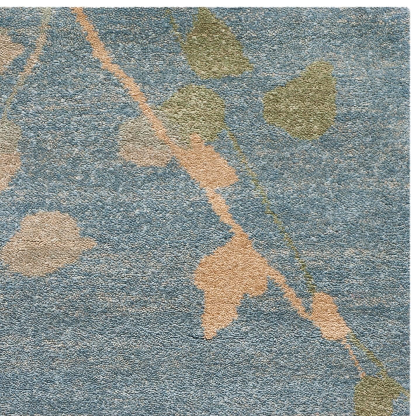 Martha Stewart by Trellis Wool Rug Blue/Quartz 2'6" x 4'3" 2' x 3', 4 ...