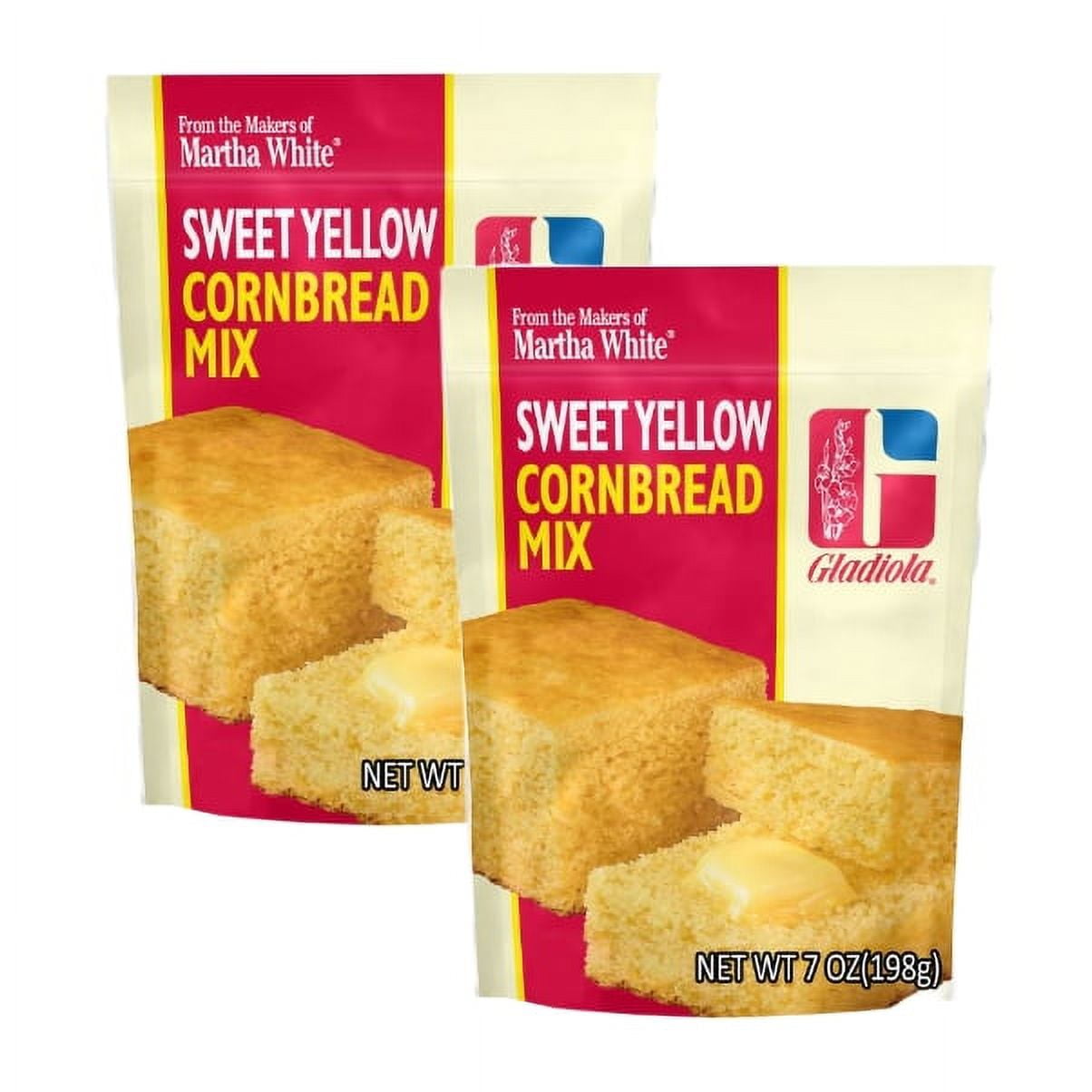 Martha White Gladiola Sweet Yellow Cornbread Mix, 2-7oz Pouches ...