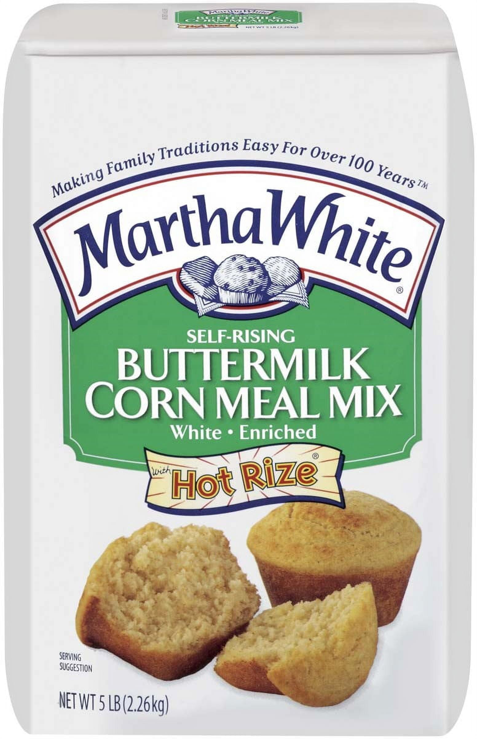 Martha White Buttermilk Self-Rising White Cornmeal Mix, 2 lb - Walmart.com