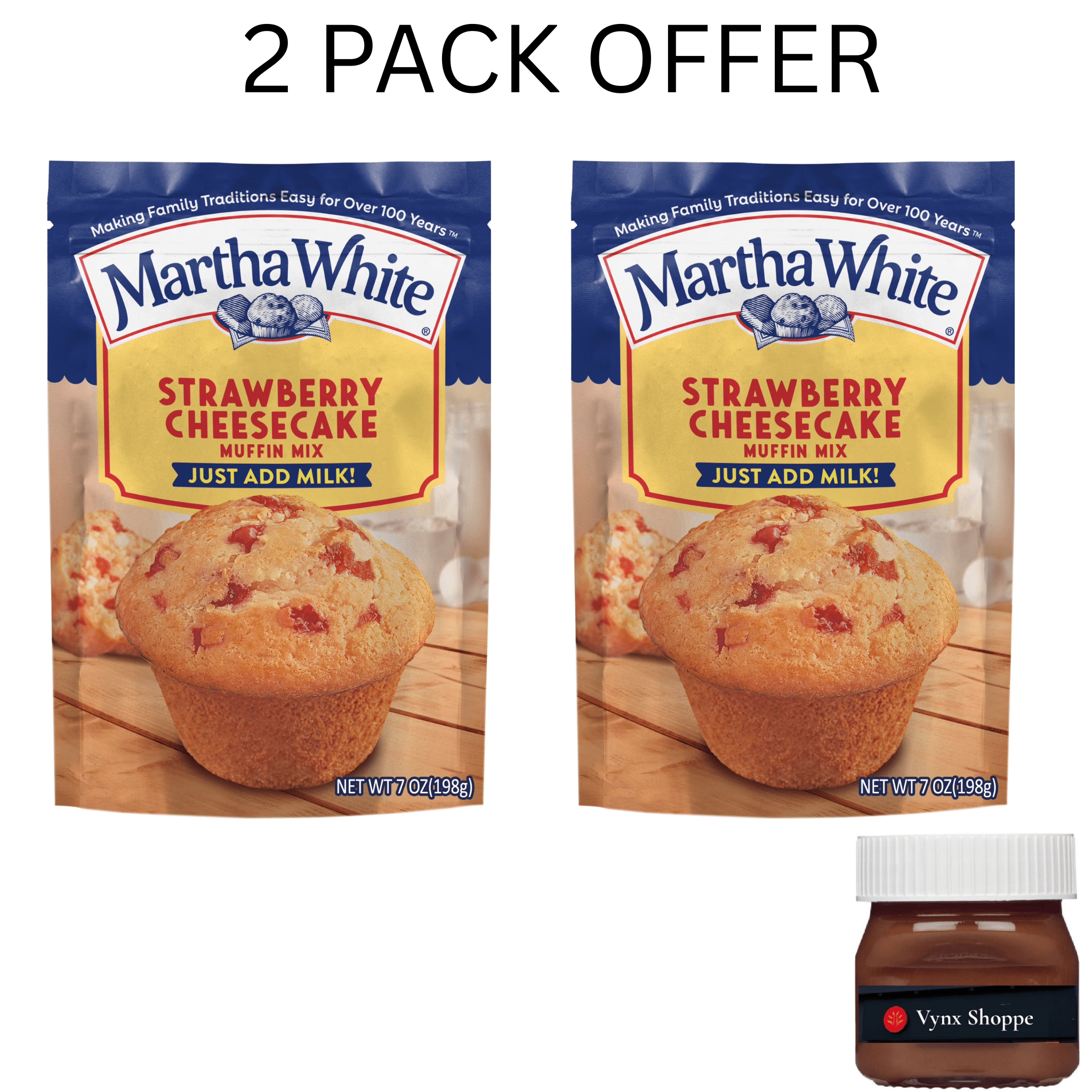 Martha White Strawberry Cheesecake Muffin Mix, 7 oz Bag - Walmart.com