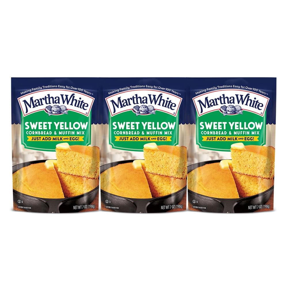 Martha White Sweet Yellow Cornbread & Muffin Mix, 7 oz - Palatize Pack ...