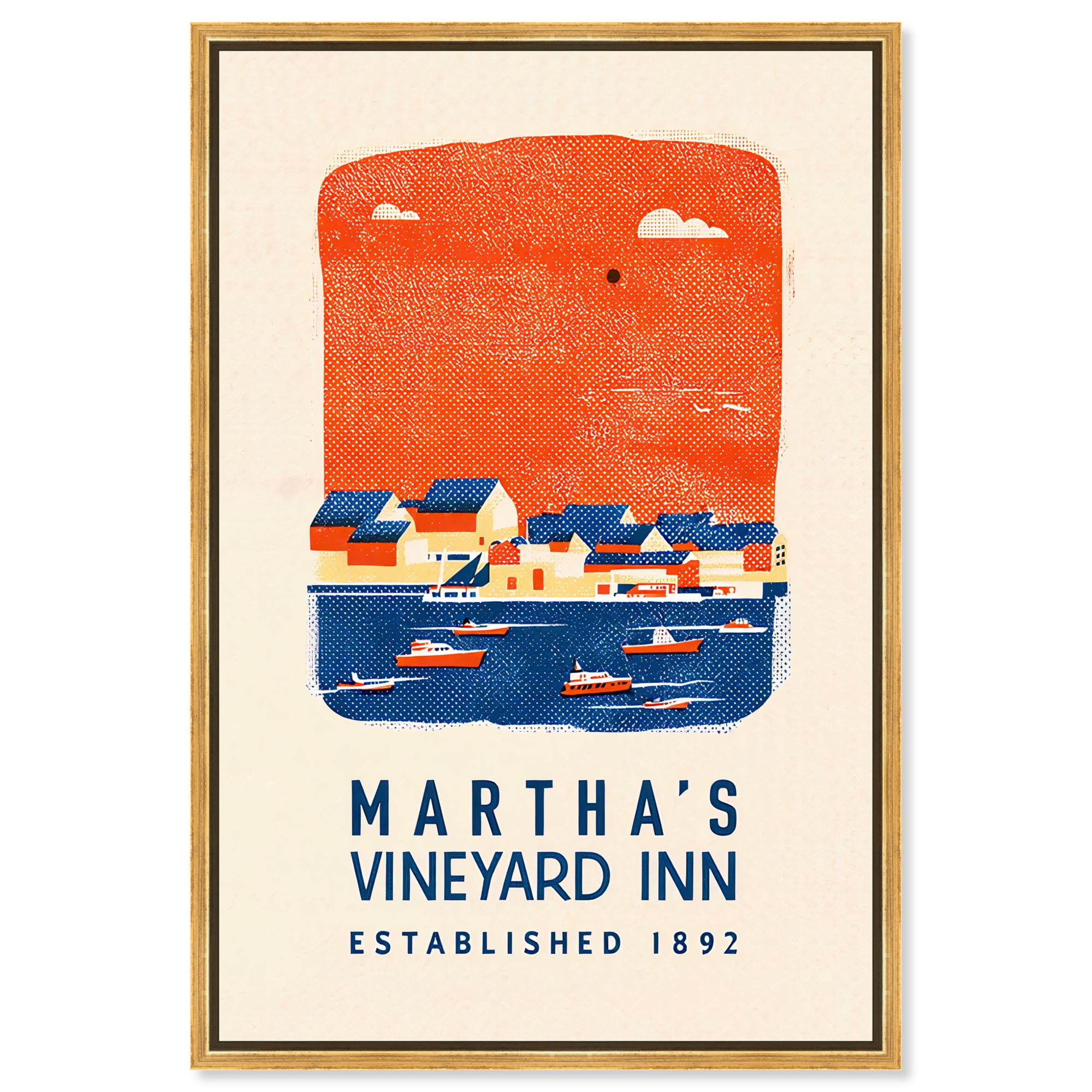 Martha's Seaside Canvas Print Art Print Posters by Art Remedy, Gold ...