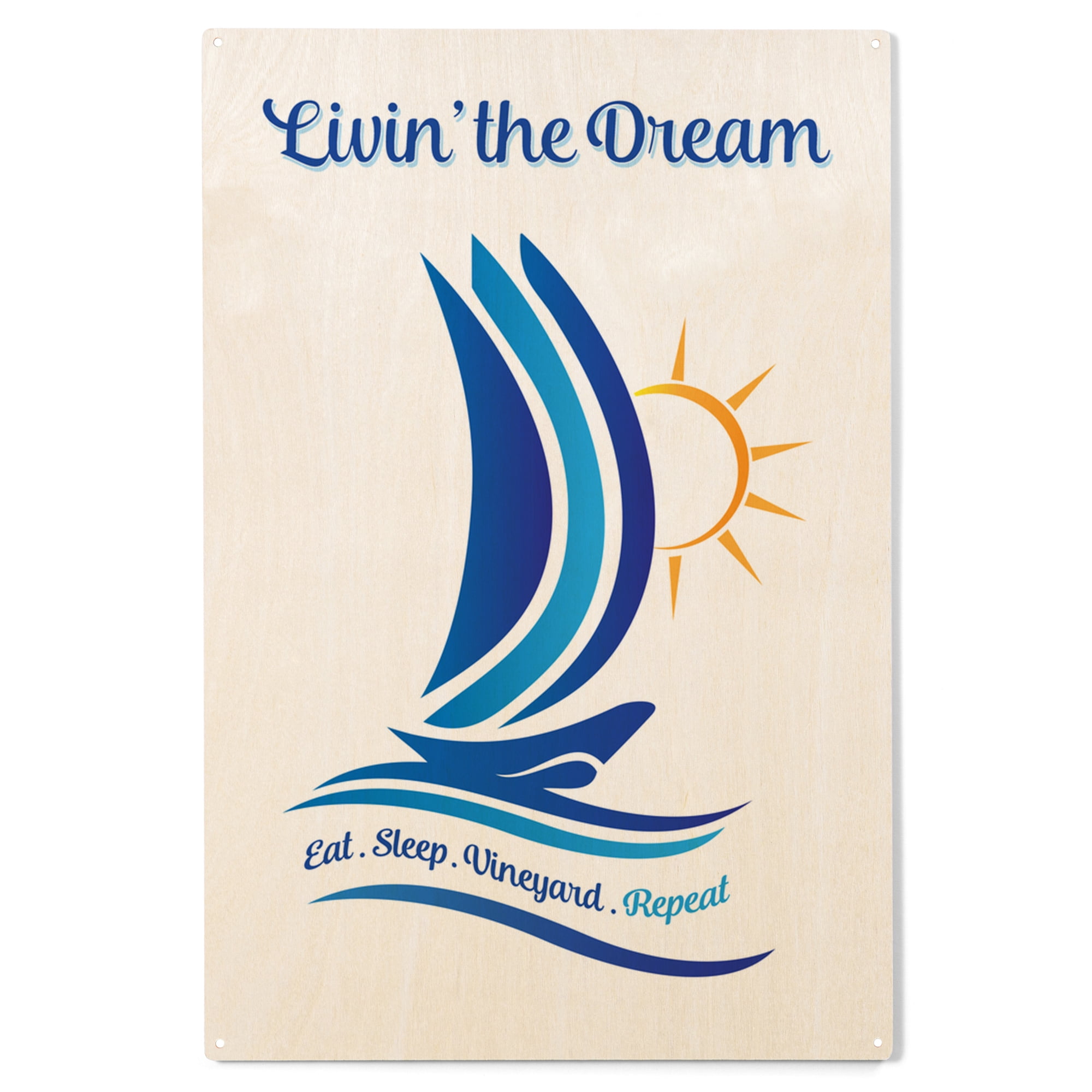 Martha's Vineyard, Massachusetts, Livin' The Dream Birch Wood Wall Sign ...