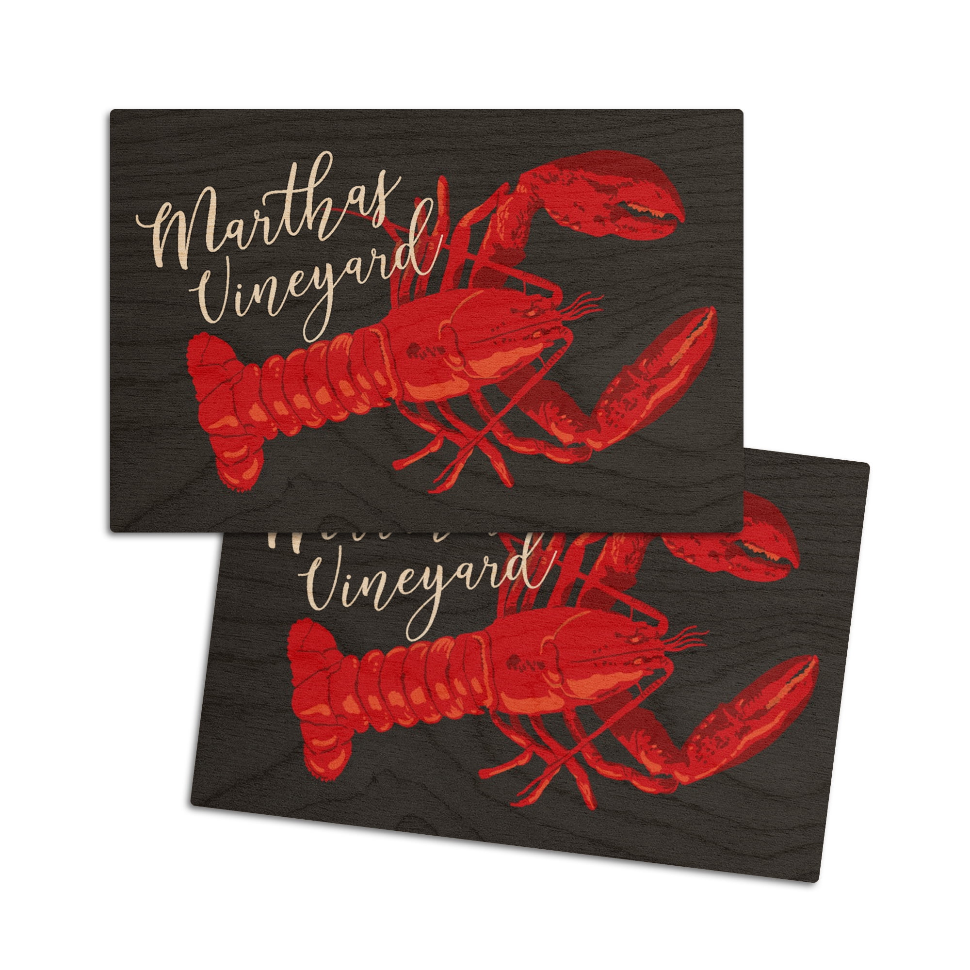 Martha's Vineyard, Massachusetts, Lobster Pattern, Contour (4x6 Birch ...