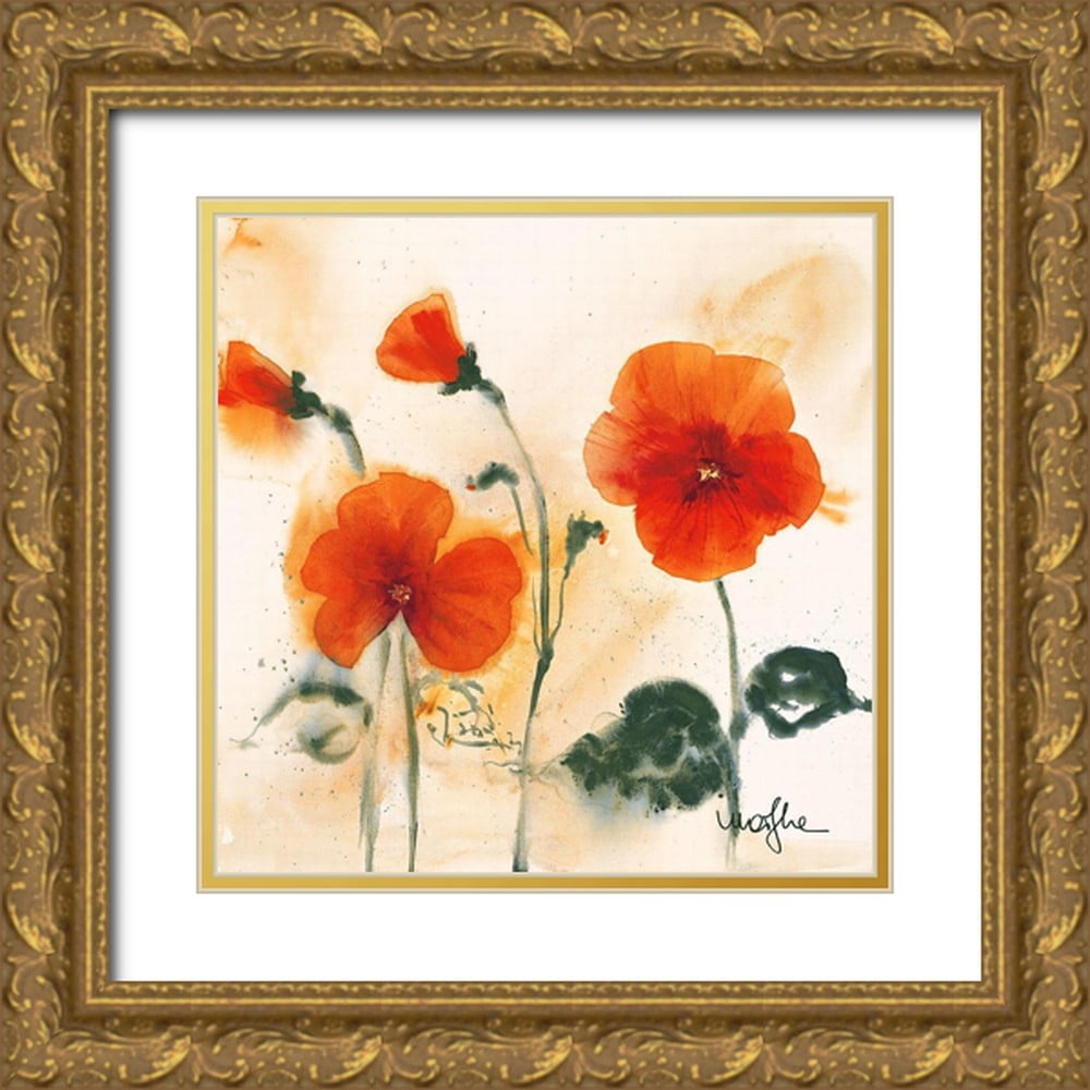 Marthe 20x20 Gold Ornate Wood Framed with Double Matting Museum Art ...