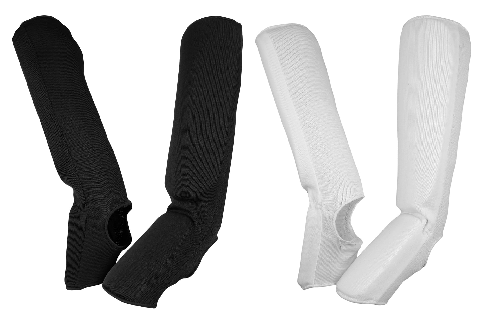 Martial Arts Elastic Cloth Shin Instep Padded Guard (Pair) Karate ...