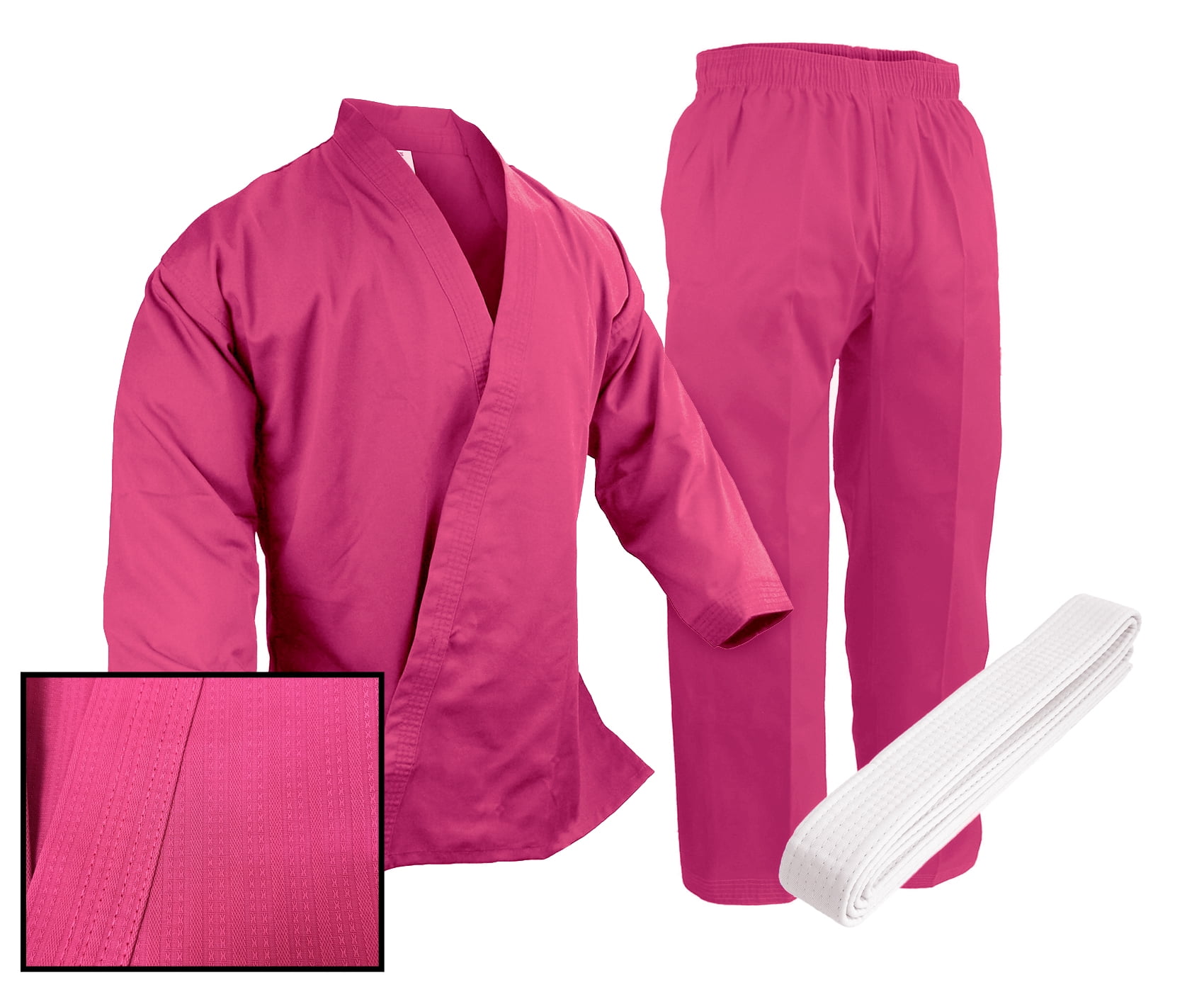 Martial Arts Karate 7.5 oz Pink Karate Taekwondo Uniform Gi Premium ...