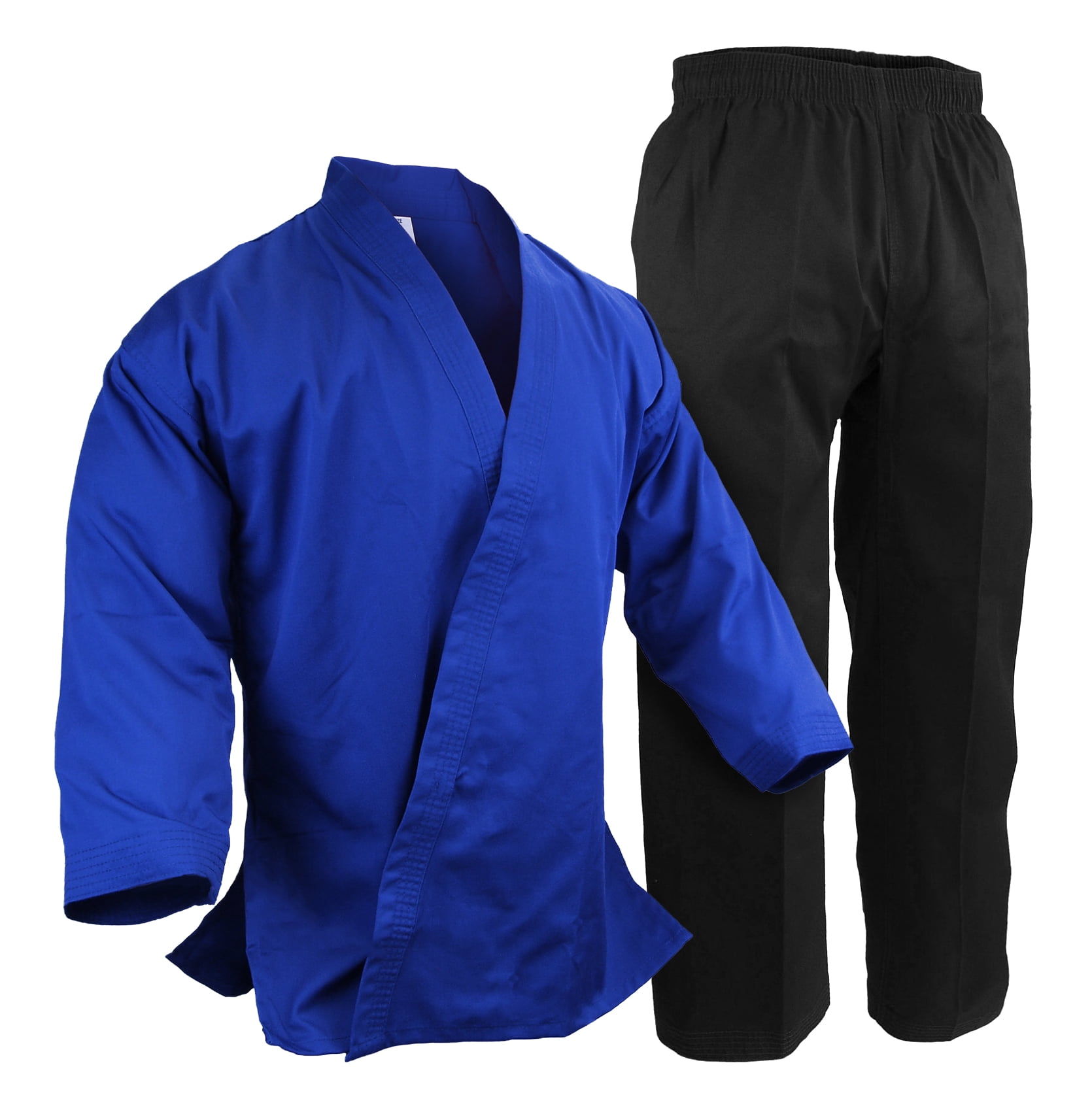 Martial Arts Karate Gi Blue Top with Black Pants Blue Kimono Uniform Gi ...