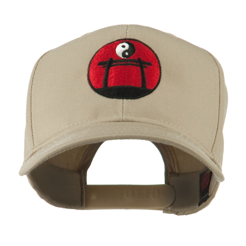 Martial Arts Logo Yin and Yang Embroidered Cap - Khaki OSFM - Walmart.com