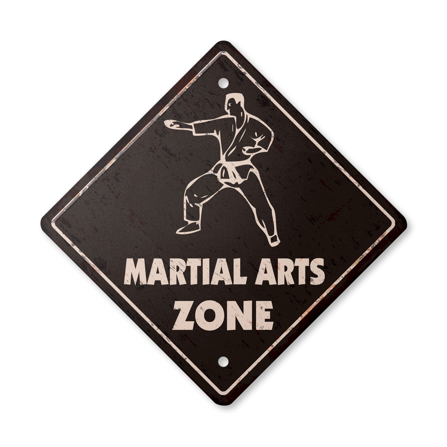 Martial Arts Vintage Crossing Sign Zone Xing | Indoor/Outdoor Plastic ...