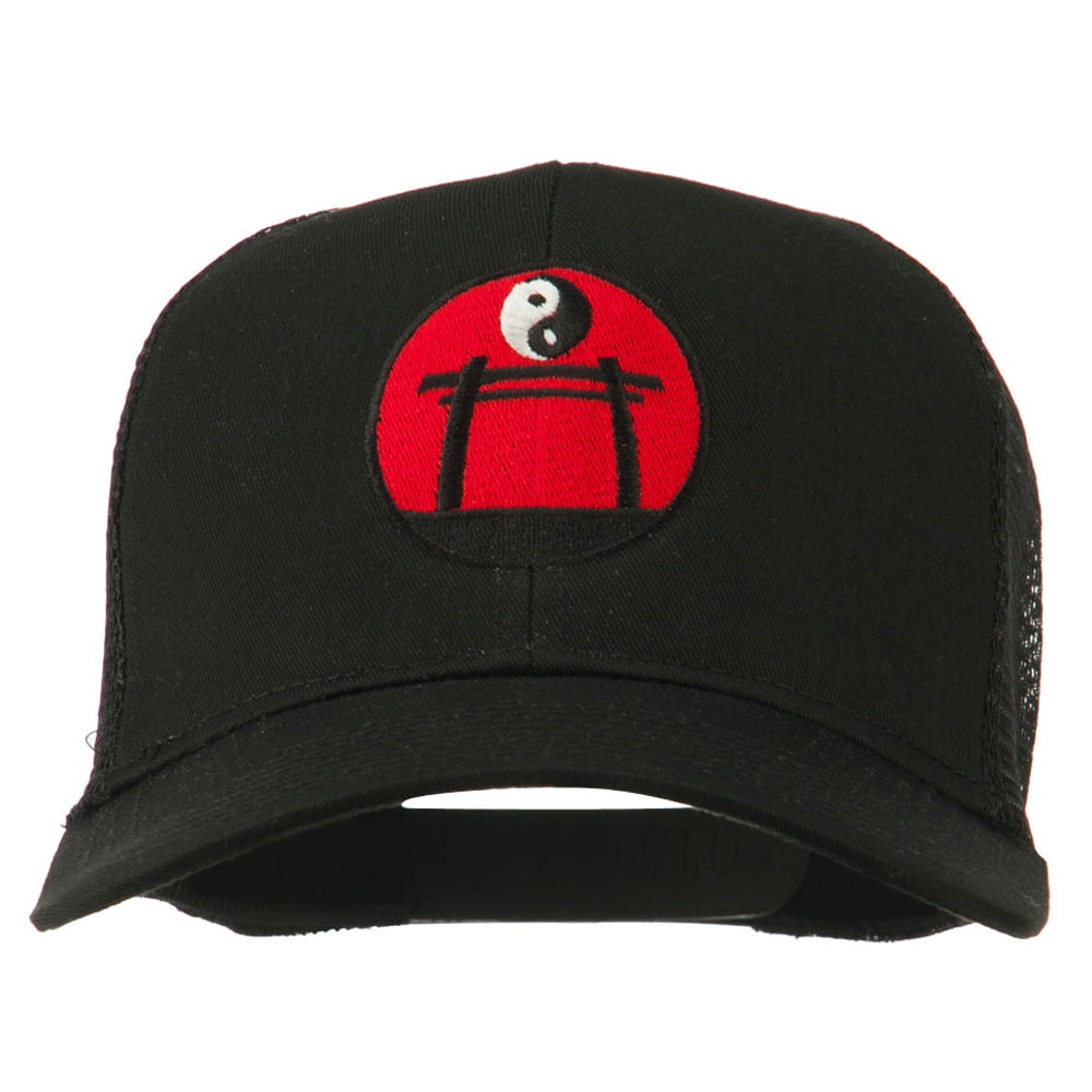 Martial Arts Yin and Yang Embroidered Mesh Cap - Black OSFM - Walmart.com