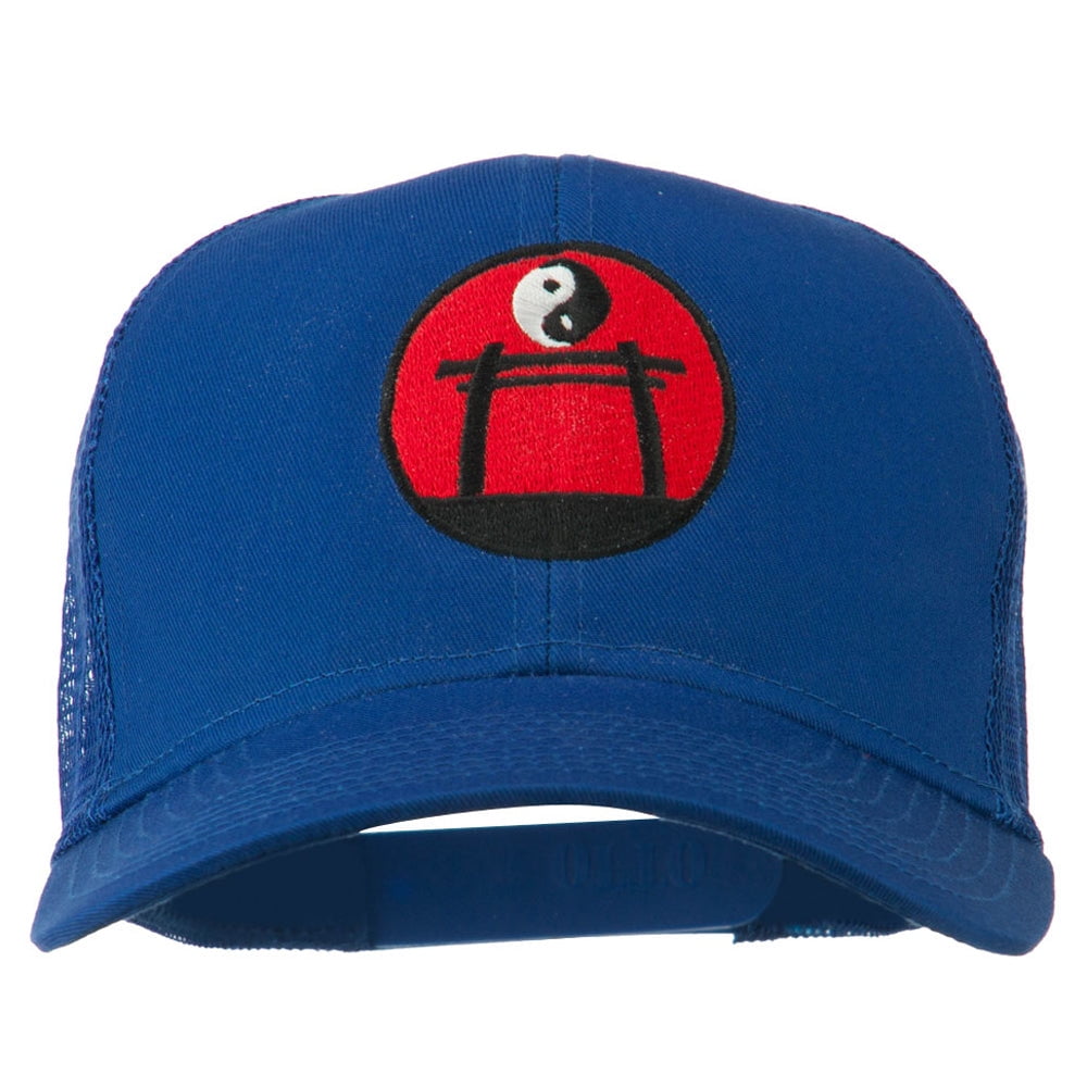 Martial Arts Yin and Yang Embroidered Mesh Cap - Royal OSFM - Walmart.com