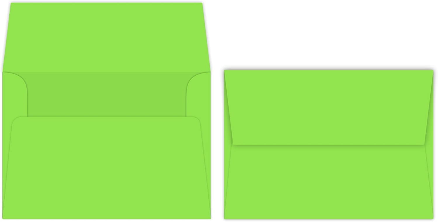 Neon Green A7 Bright Color Envelopes - 5 1/4 x 7 1/4 Inches - Perfect ...
