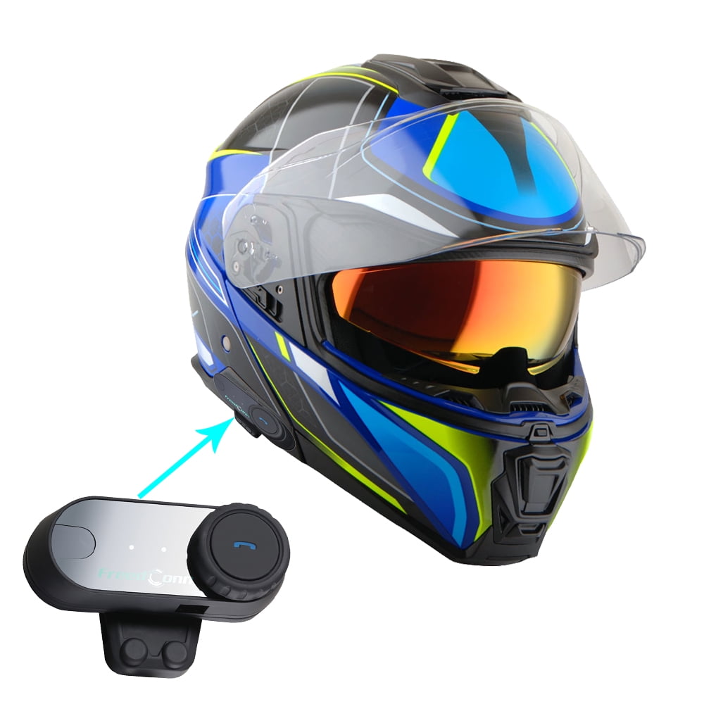 Martian Motorcycle Modular Full Face Helmet Flip up Dual Visor Sun ...