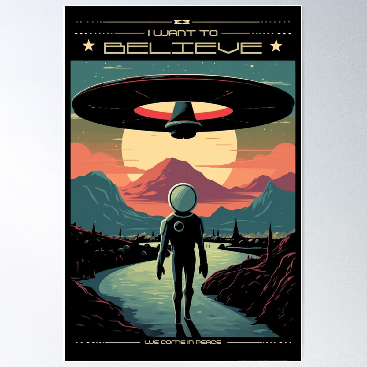 Martian Odyssey: Vintage Travel Poster From Beyond The Stars Poster ...