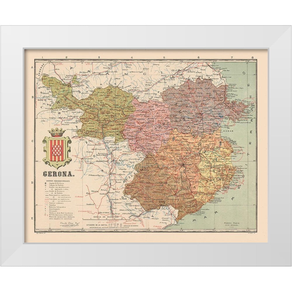 Martin 14x12 White Modern Wood Framed Museum Art Print Titled - Girona ...