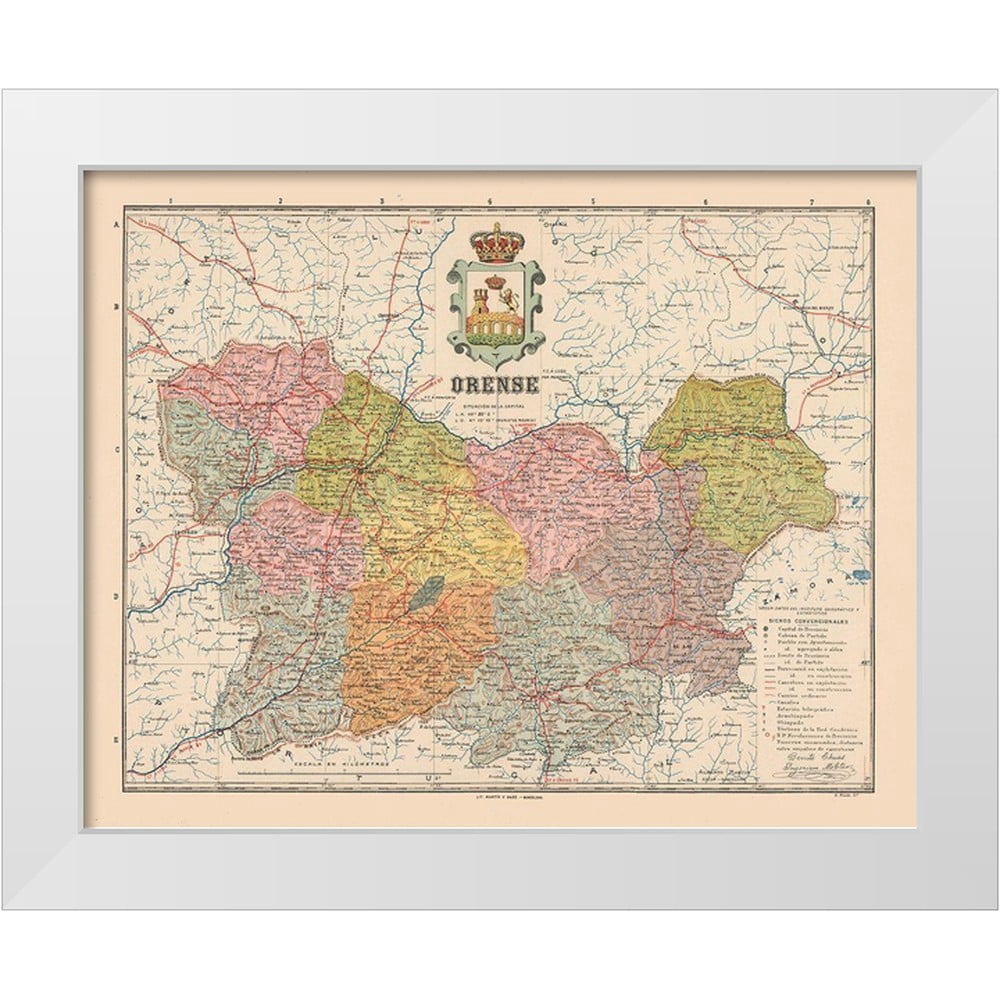 Martin 14x12 White Modern Wood Framed Museum Art Print Titled - Ourense ...