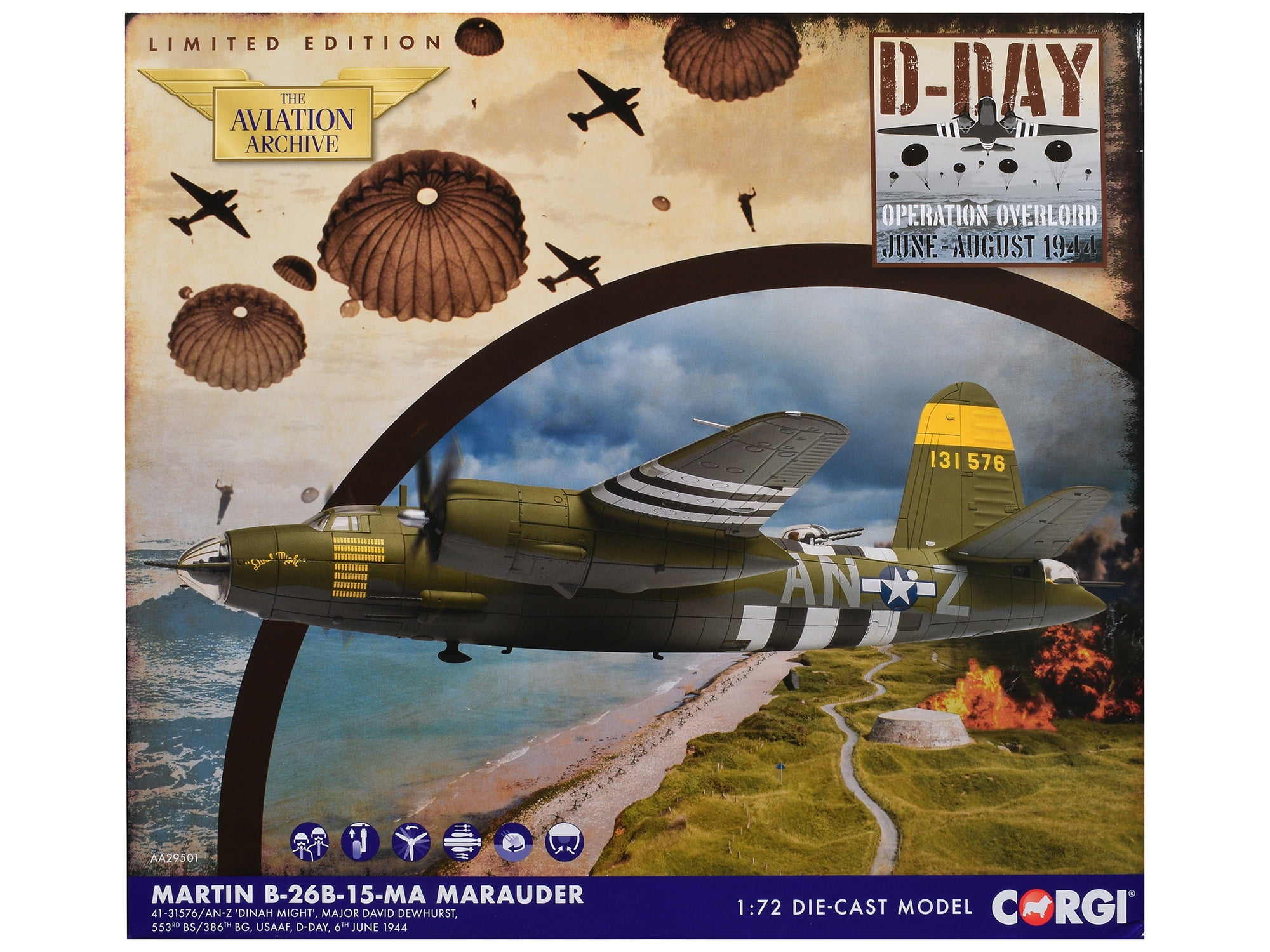 Martin B-26B Marauder Bomber Aircraft "Dinah Might" (1944) US Army Air ...