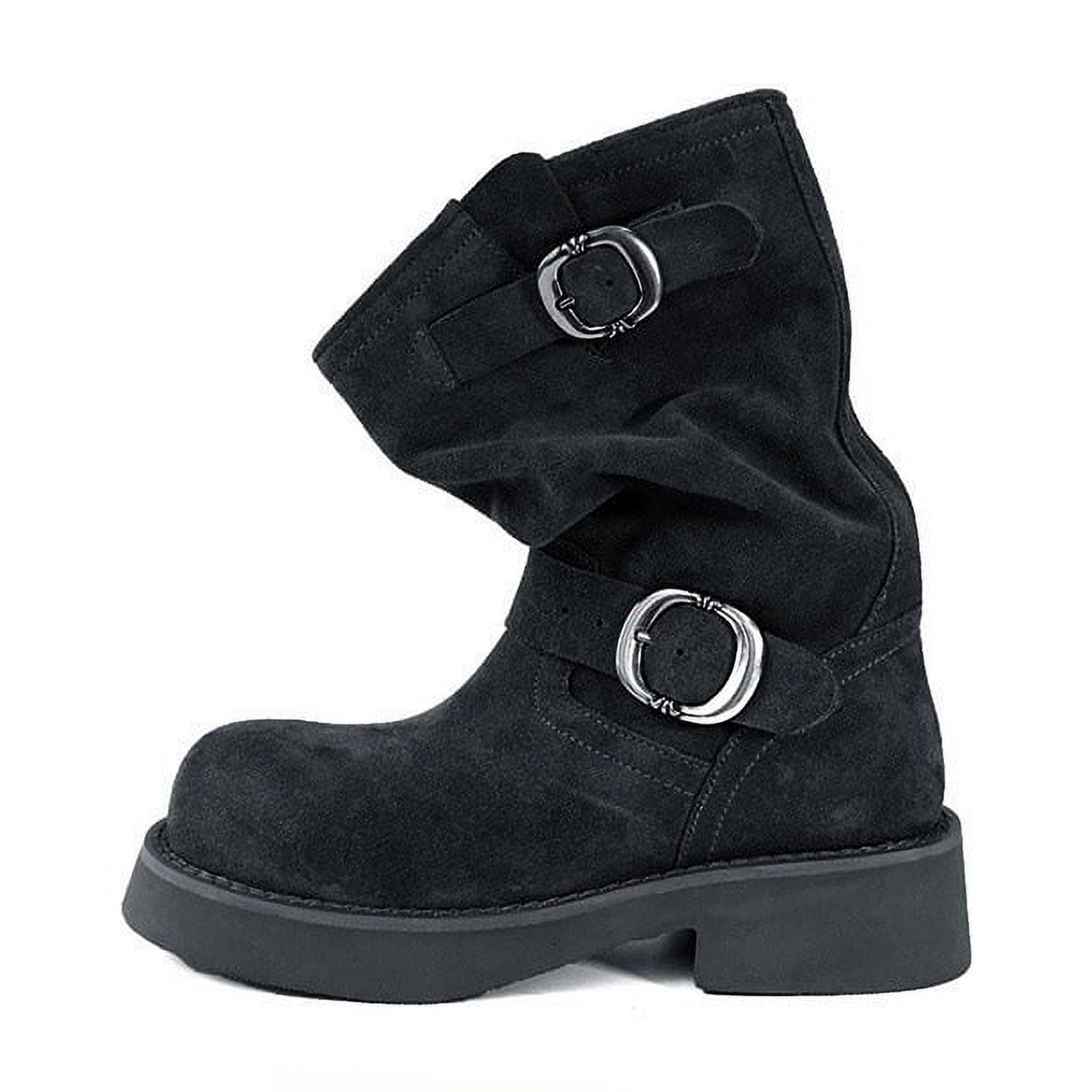 Martin Boots for Women Summer Mid Heel Inner Height Increasing Boots ...