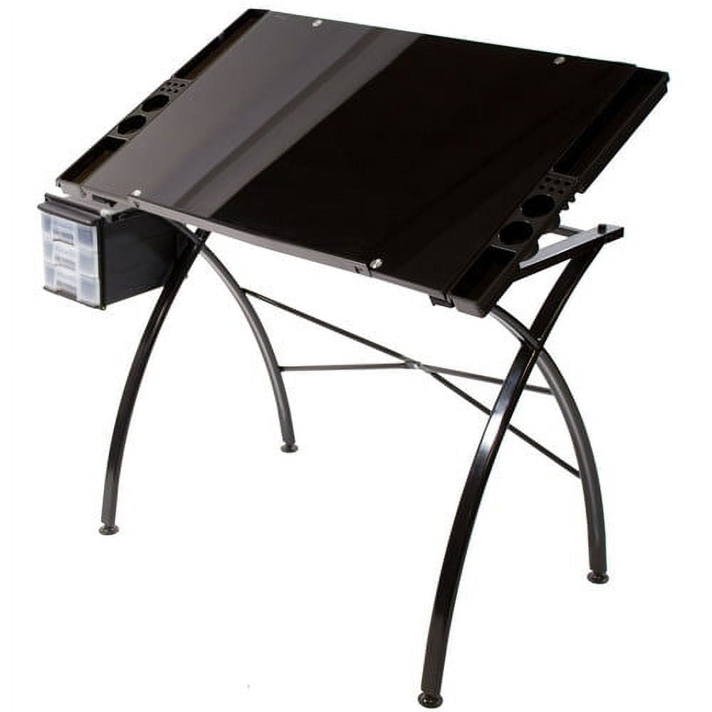 Martin Design Line Drawing Table with Glass Top, Black - Walmart.com