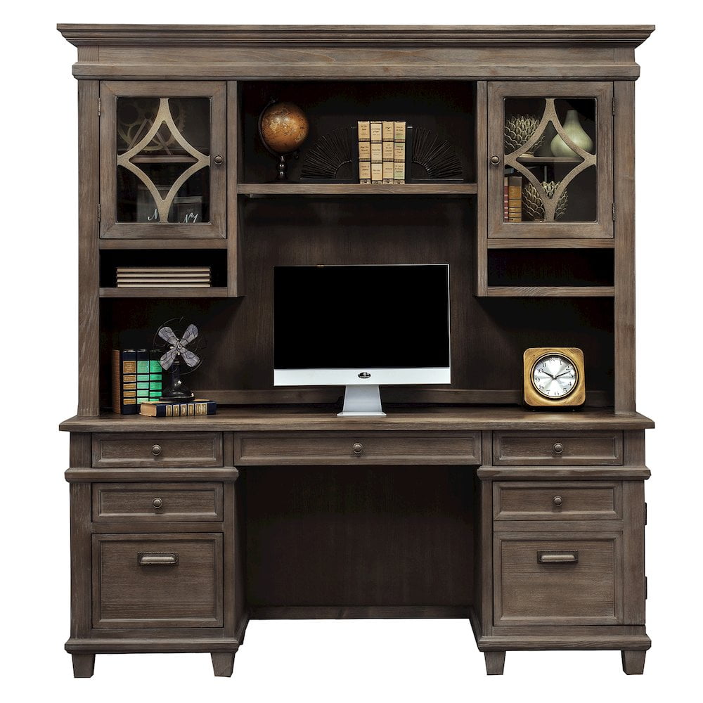 Martin Furniture Carson Credenza Wood Office Desk Writing Table Gray ...