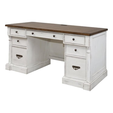 Martin Furniture Carson Wood L-Desk & Return Writing Table Office Desk ...